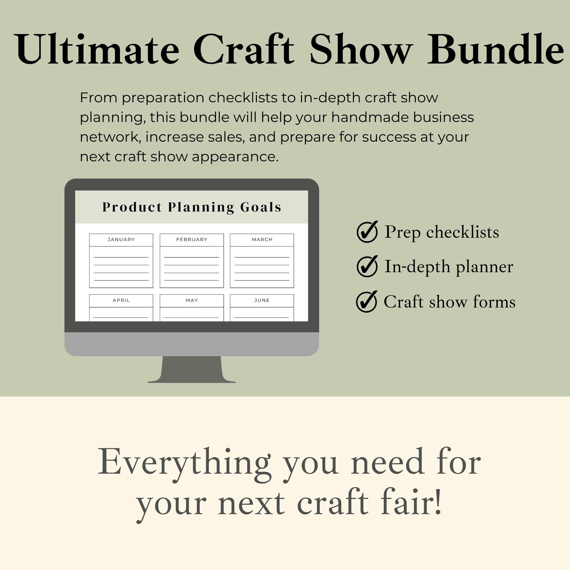 Printable Craft Show Planning Bundle, Craft Fair Planner and Checklists ...
