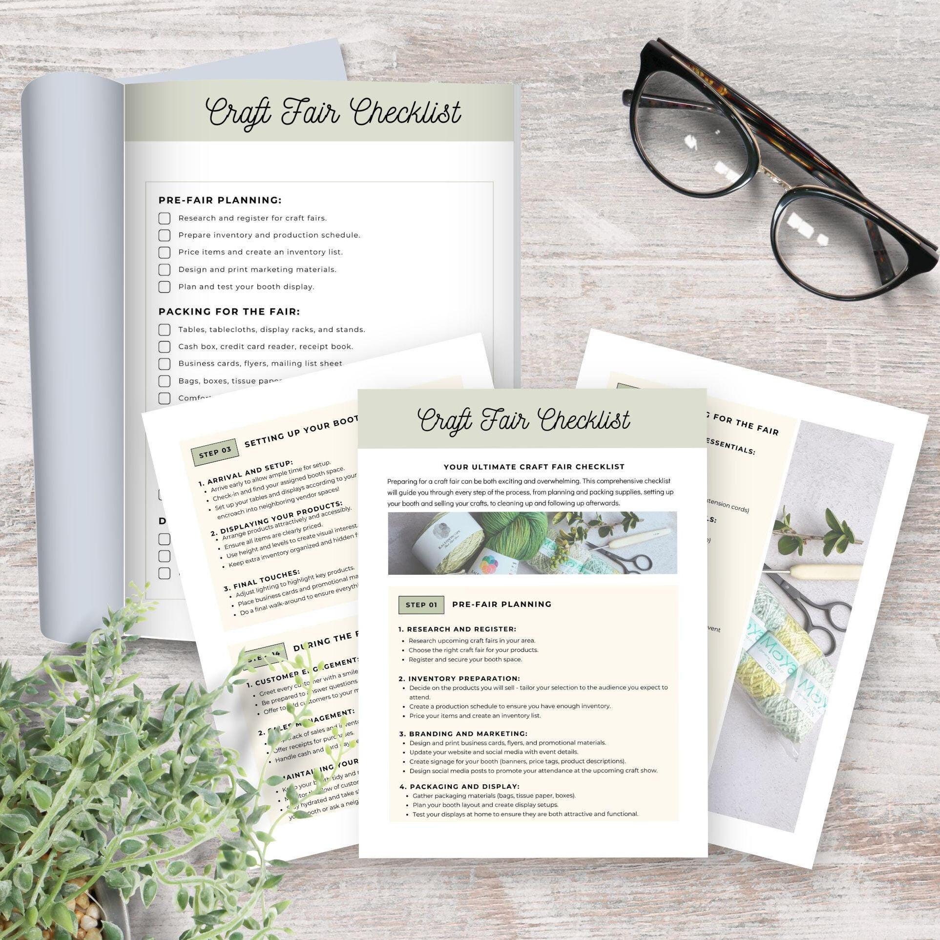 Printable Craft Show Planner Checklist, Craft Fair Preparation List, Handmade Vendor Success ...