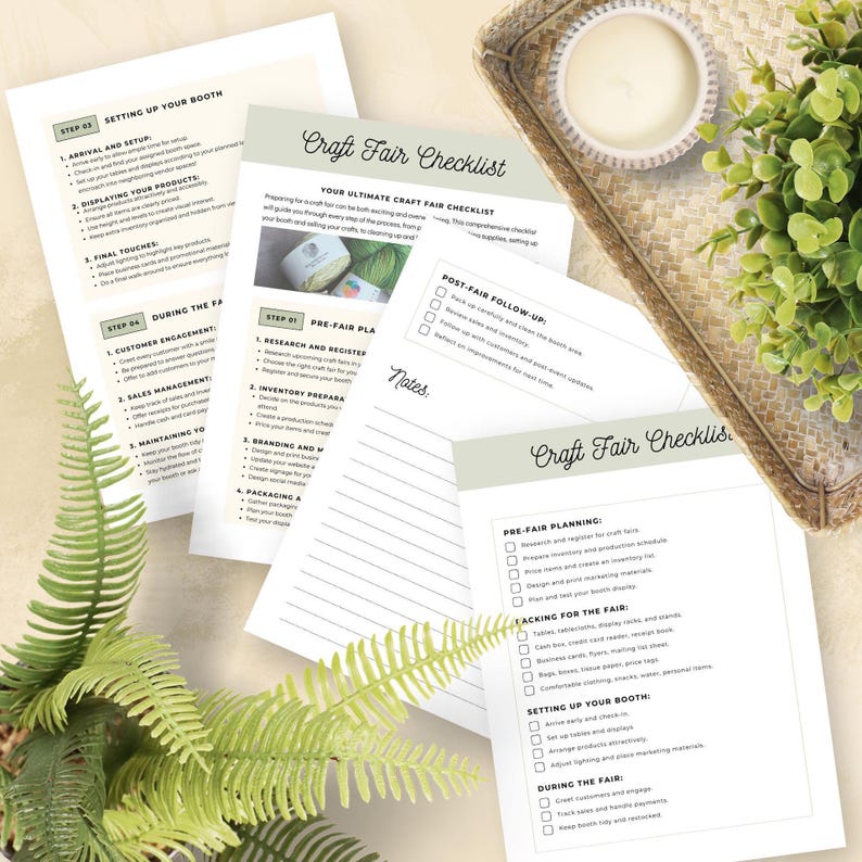 Printable Craft Show Planner Checklist, Craft Fair Preparation List, Handmade Vendor Success ...