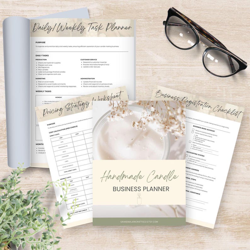 Printable Handmade Candle Business Planner, Candle Making Organizer ...