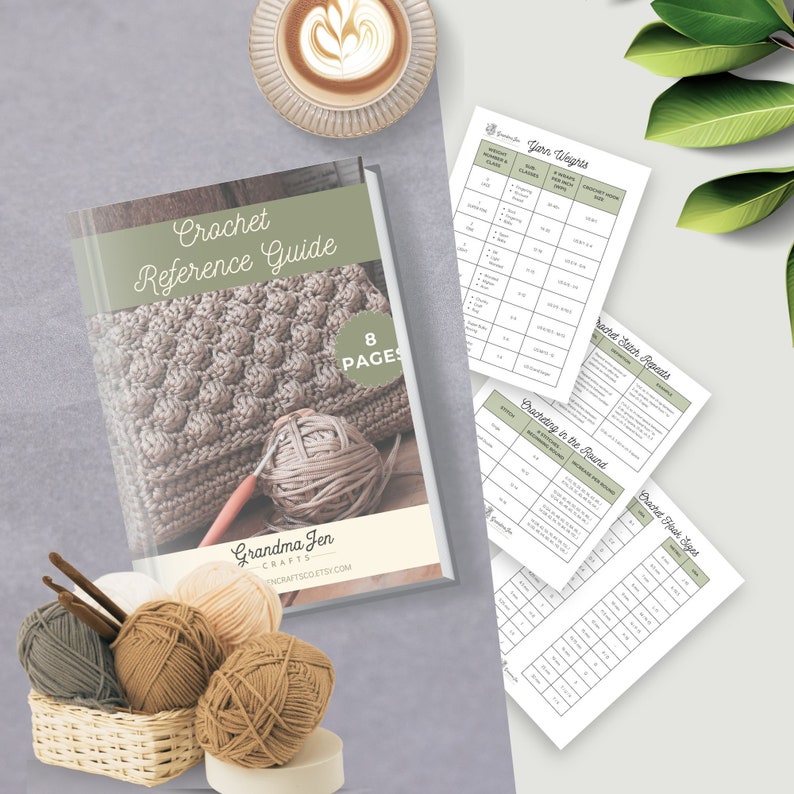 Crochet Cheat Sheet Printable Bundle, Beginner Crochet Reference Card ...