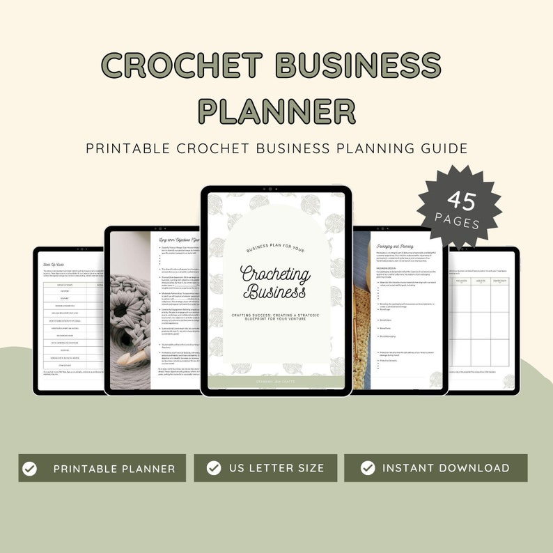 Printable Crochet Business Planner, Etsy Shop Planning Guide for ...