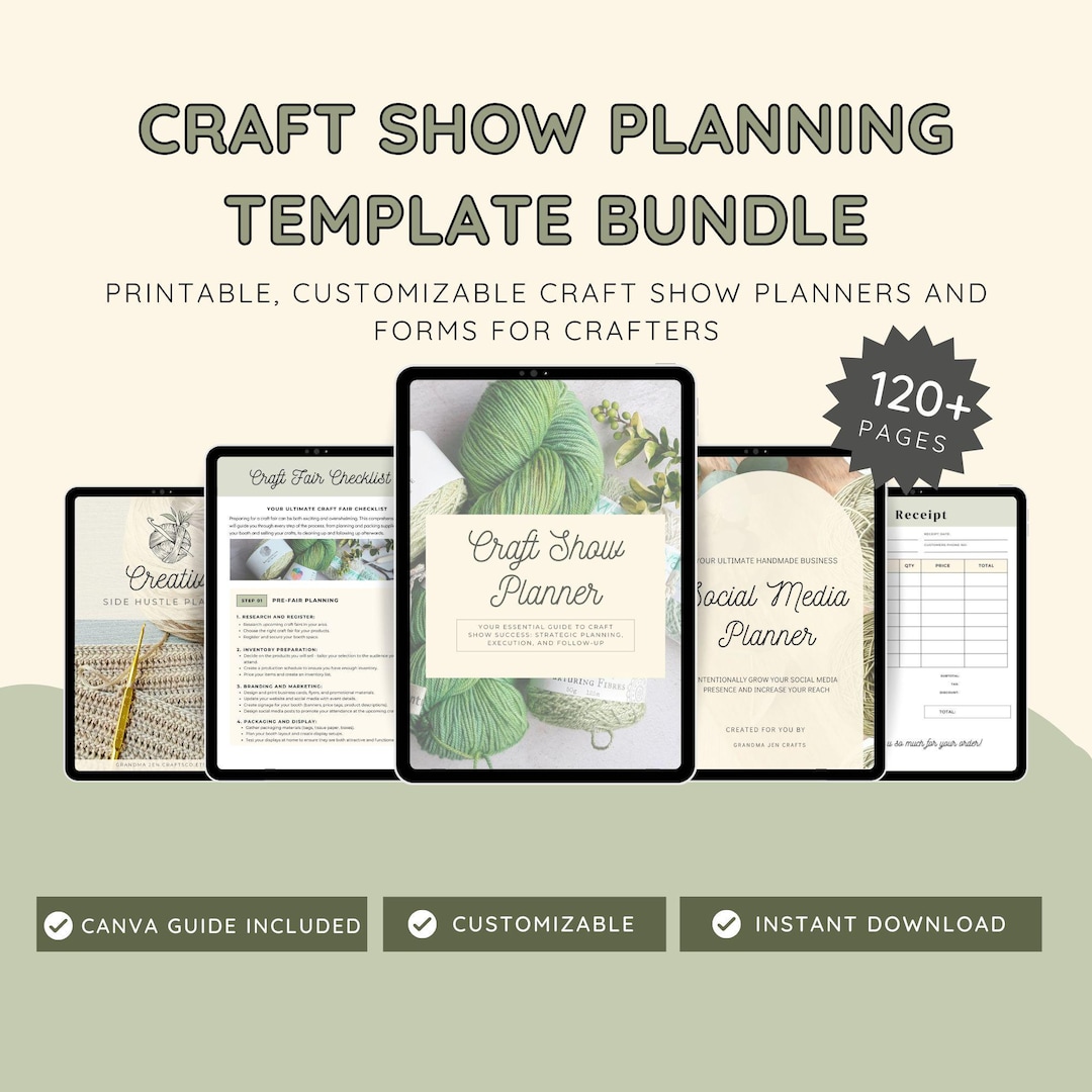 Printable Craft Show Planner Template Bundle, Customizable Craft Fair Planner & Checklist ...
