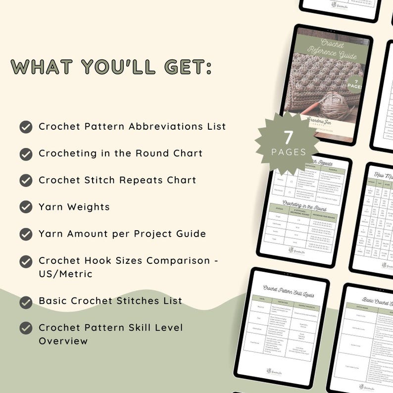 Printable Crochet Cheat Sheet: Beginner Crochet Reference Guide (PDF ...