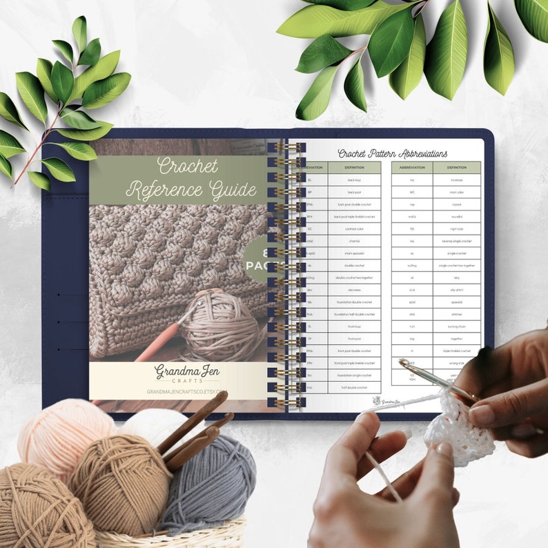 Crochet Cheat Sheet Printable Bundle, Beginner Crochet Reference Card ...