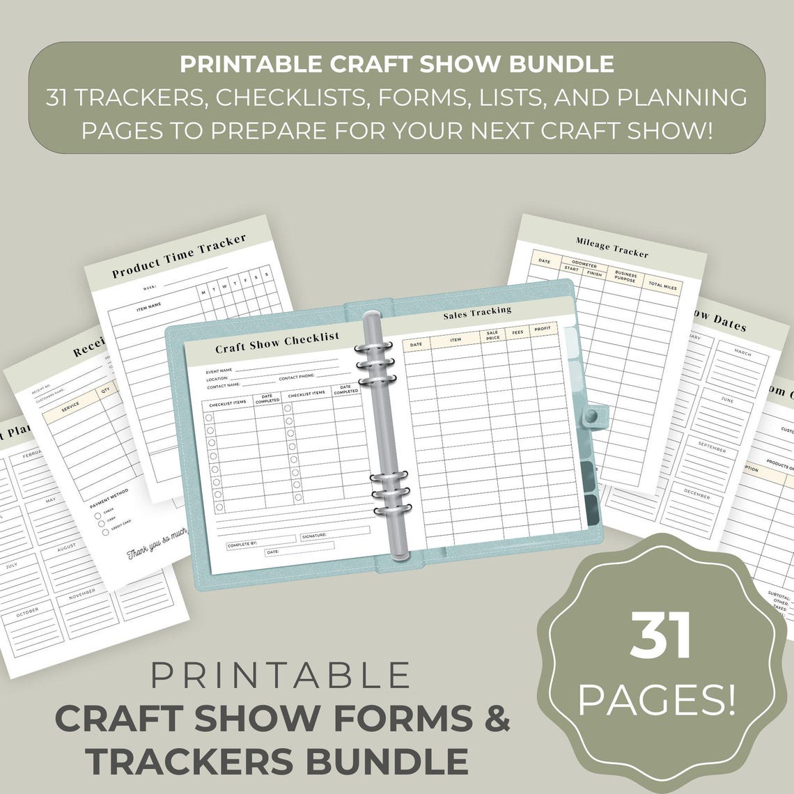 Craft Show Forms and Craft Fair Planning Printable Bundle, Craft ...