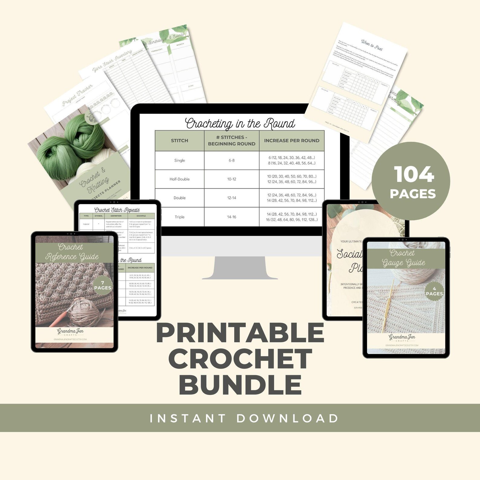Printable Crochet Side Hustle Business Planning Bundle, Small Crochet ...