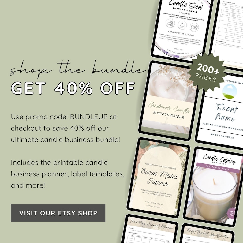 Printable Handmade Candle Business Planner, Candle Making Organizer ...