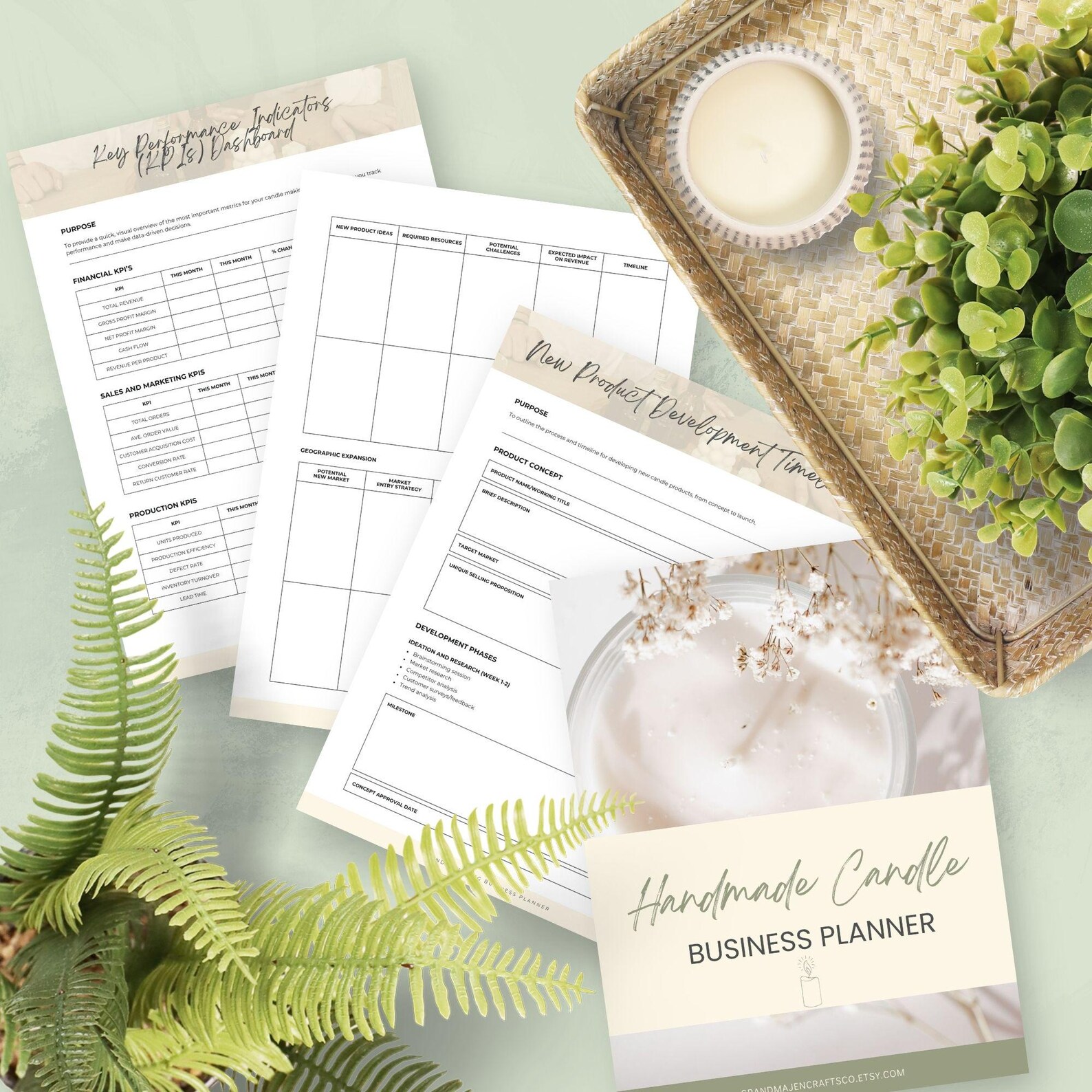 Printable Handmade Candle Business Planner, Candle Making Organizer ...