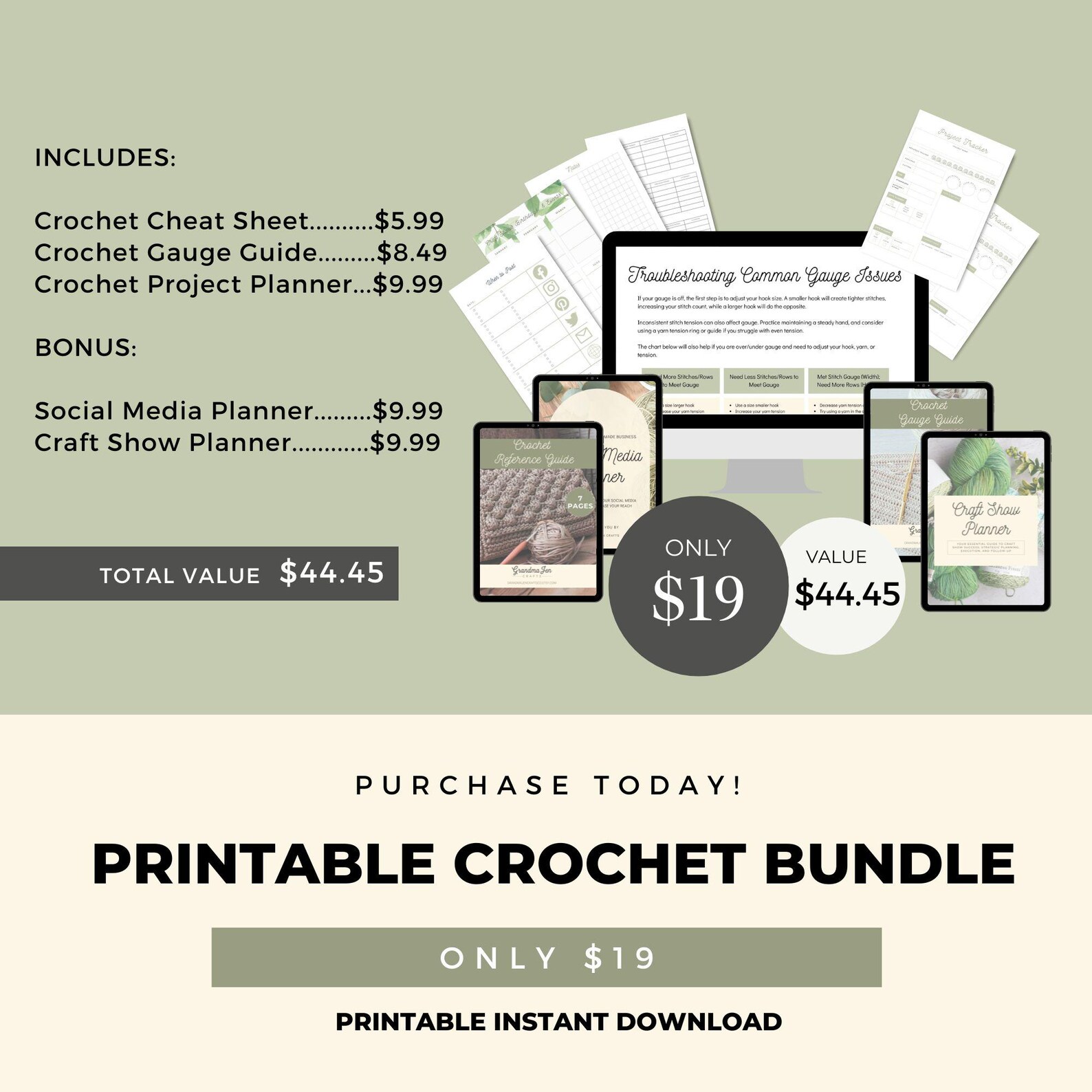 Printable Crochet Side Hustle Business Planning Bundle, Small Crochet ...