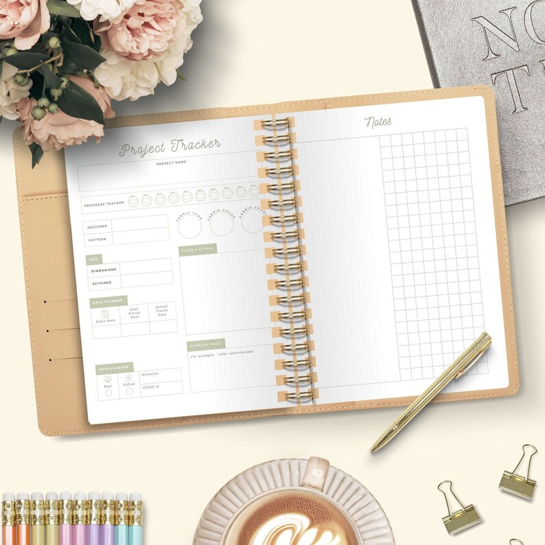 Printable Cross-stitch Planner for Embroidery and Cross Stitch Projects ...