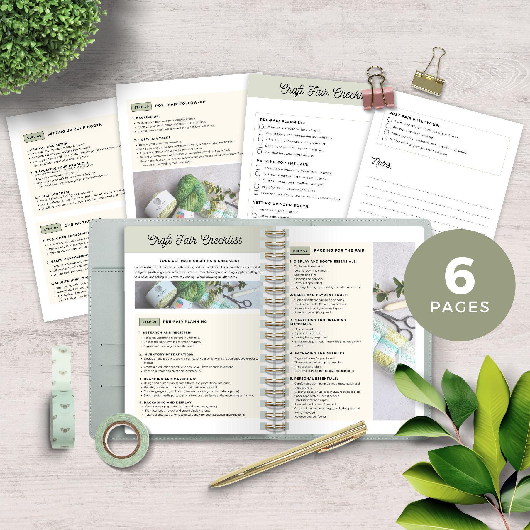 Printable Craft Show Planner Checklist, Craft Fair Preparation List ...