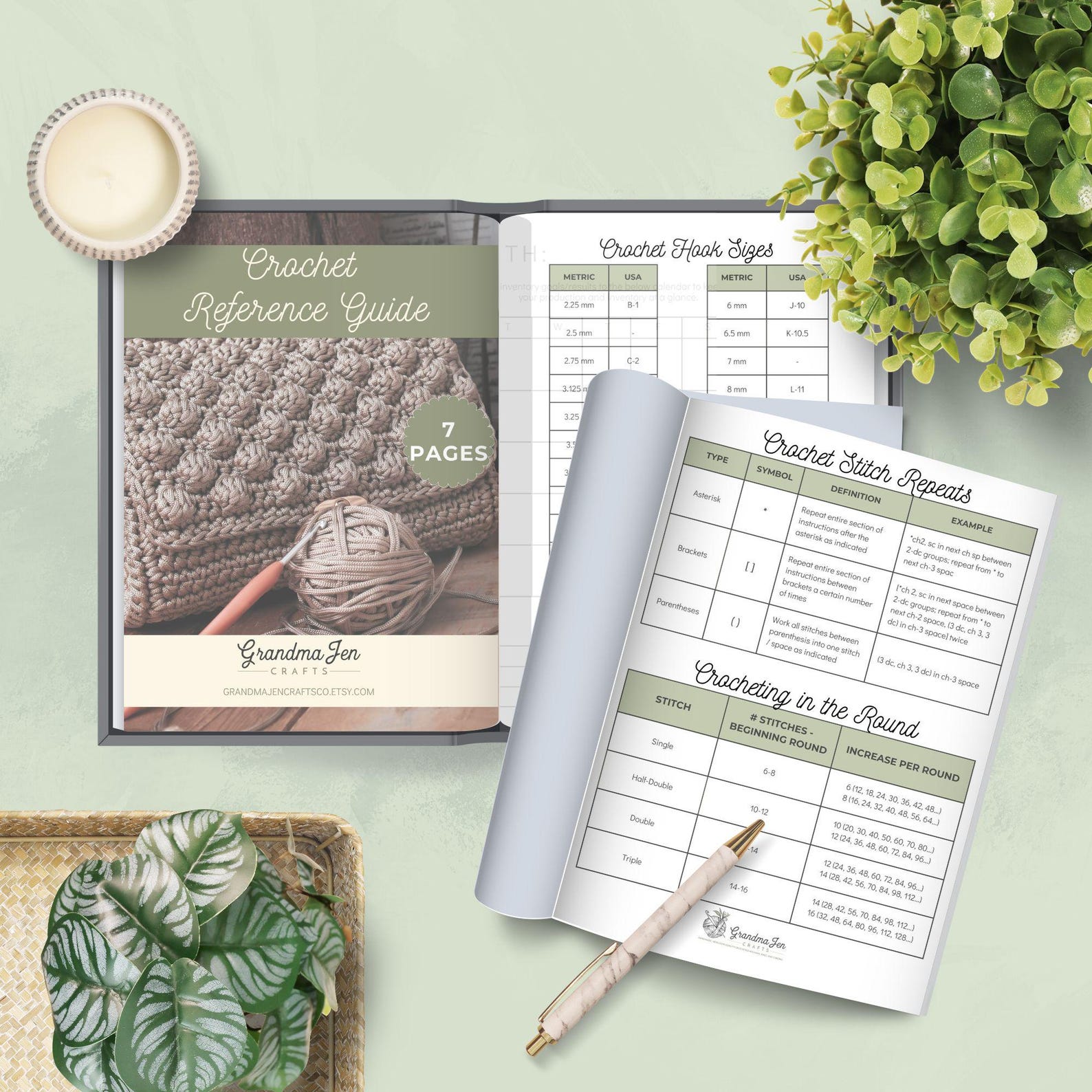 Crochet Cheat Sheet Printable Bundle, Beginner Crochet Reference Card ...