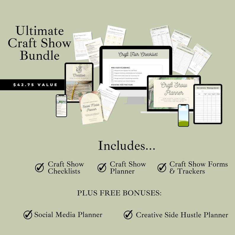 Craft Show Planning Printable Bundle, Ultimate Craft Fair Template for ...