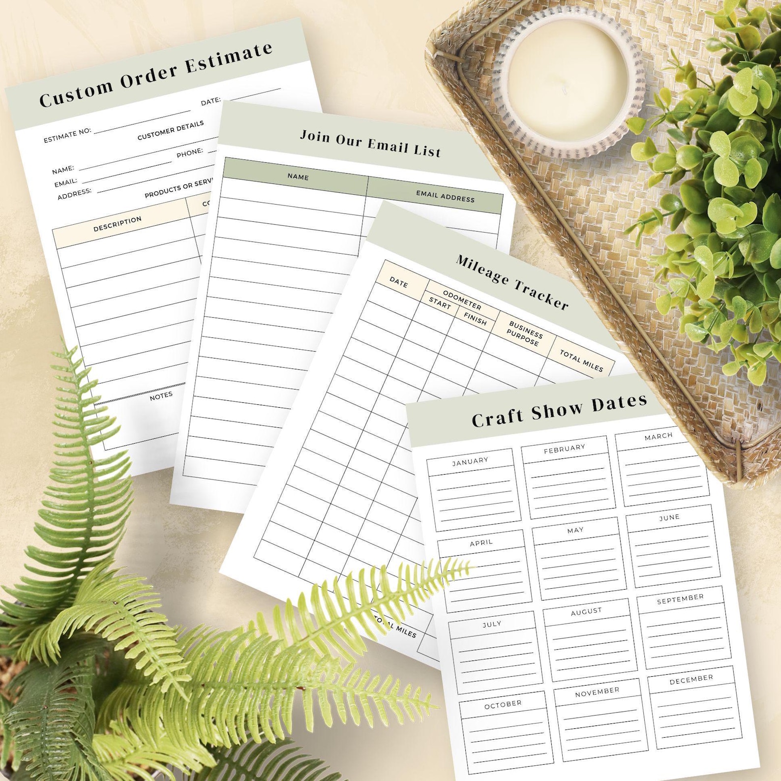 Craft Show Forms and Craft Fair Planning Printable Bundle, Craft ...