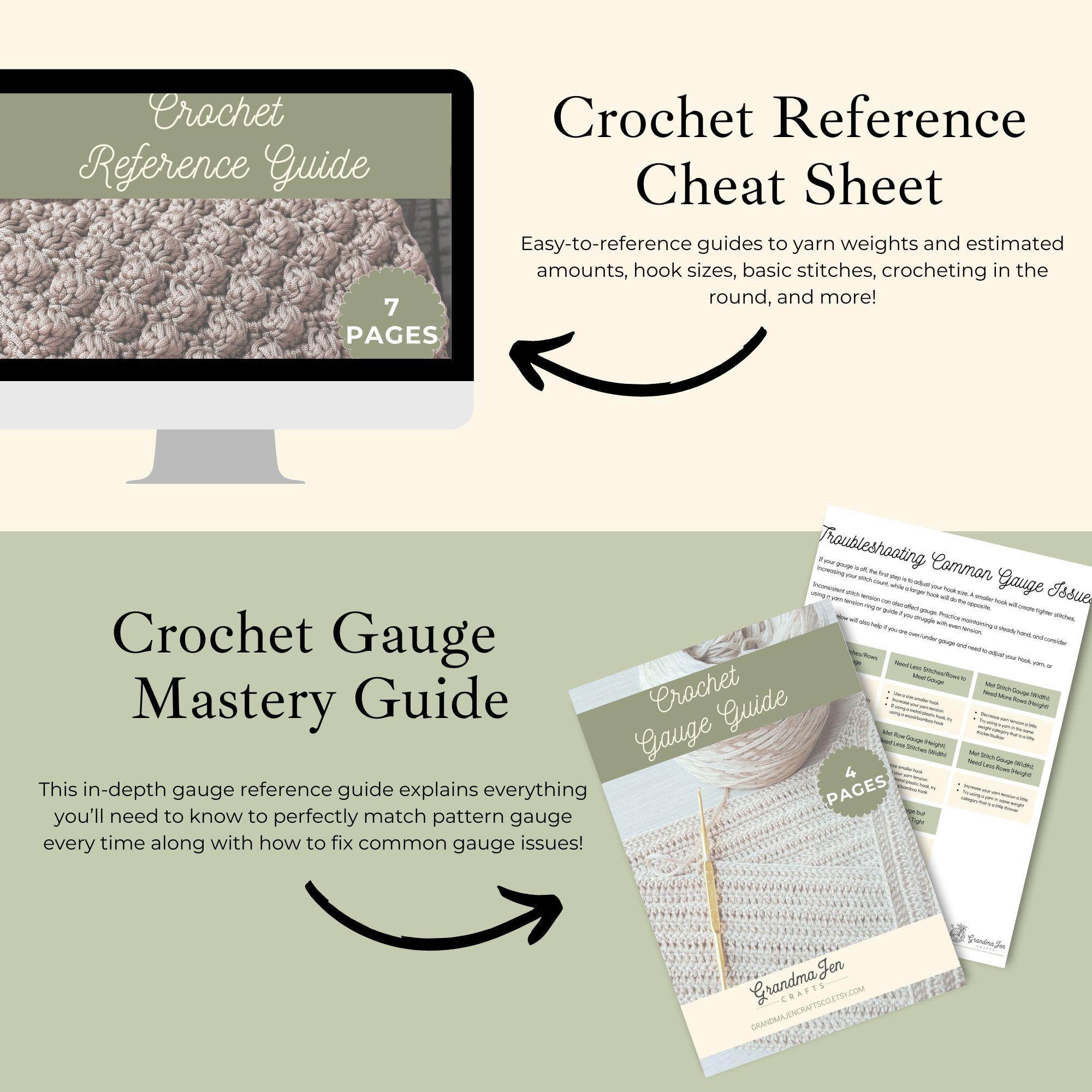 Beginner Crochet Cheat Sheet Bundle, Crocheting Reference Guide and ...