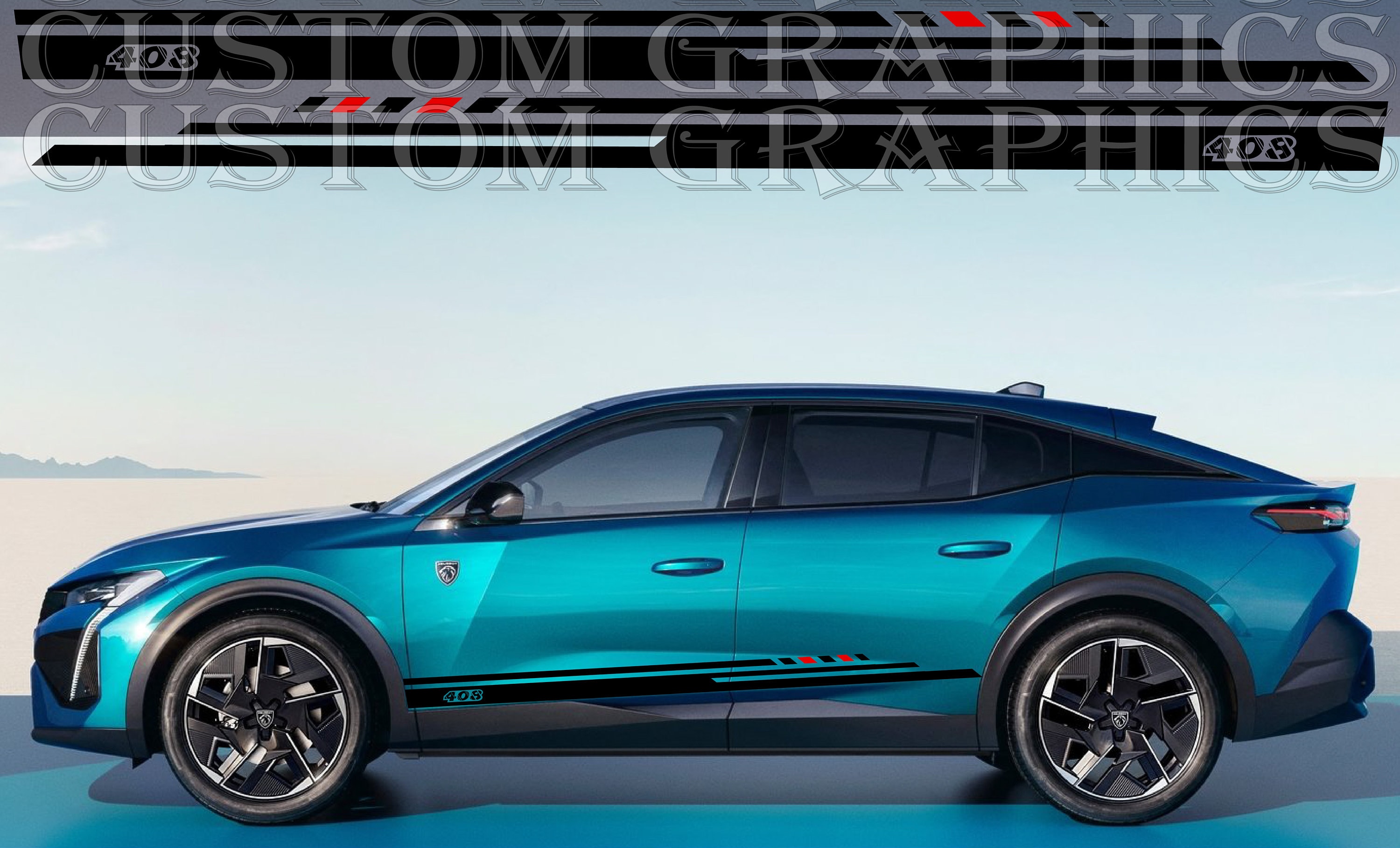 Set of Stickers Decal Stripe Body Kit Sport Side Door Sticker Racing ...