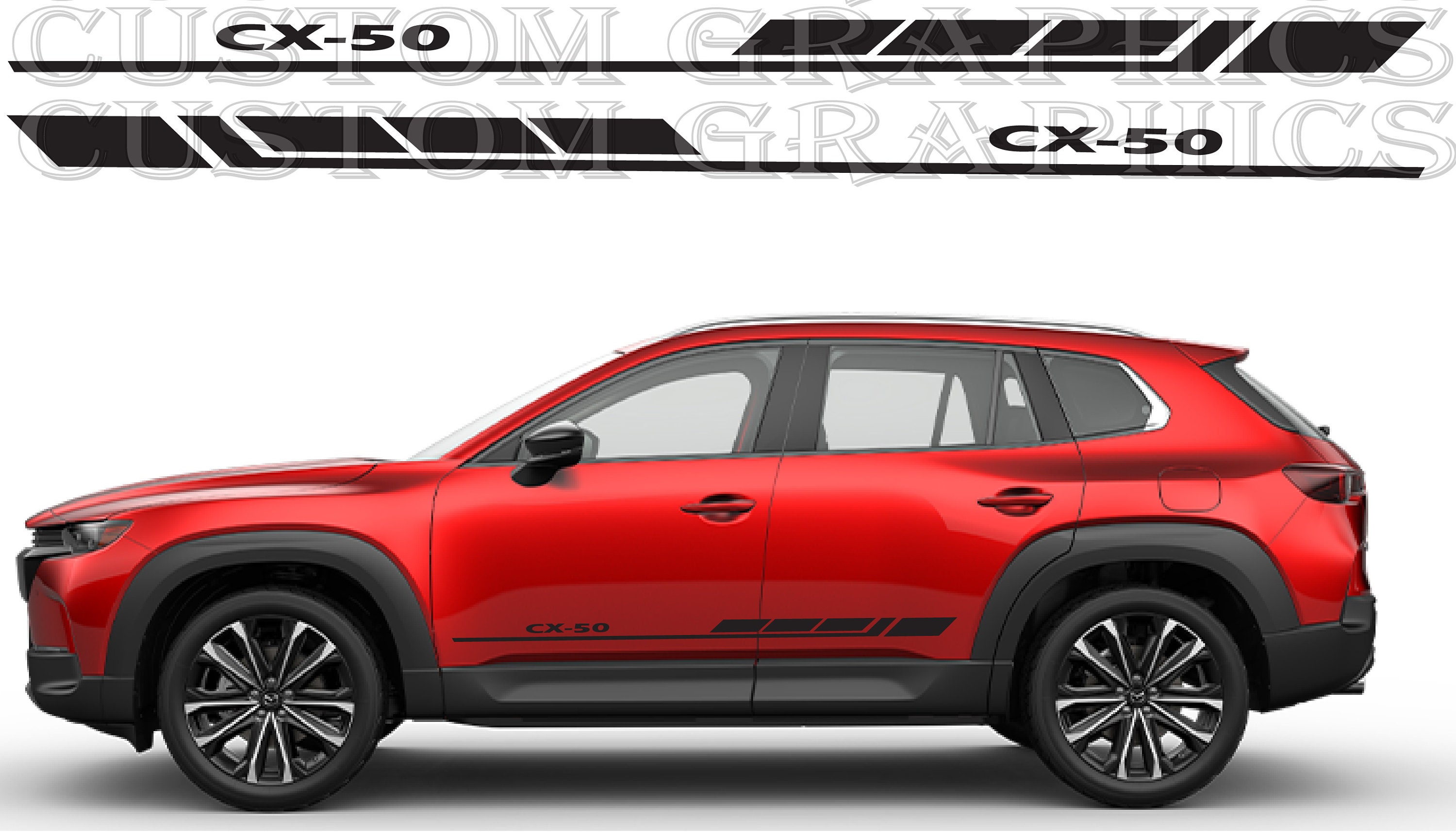 Pair of Sport Side Stripes Decal Sticker Vinyl Compatible With Mazda CX ...