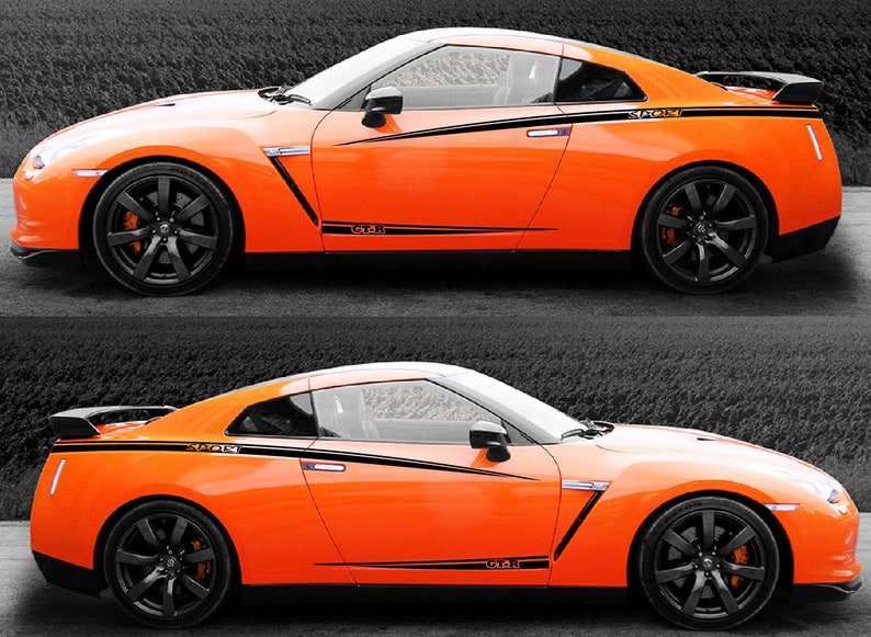Set of Racing Side Stripes Decal Sticker Graphic Compatible With Nissan ...