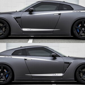 Set of Racing Side Stripes Decal Sticker Graphic Compatible With Nissan ...