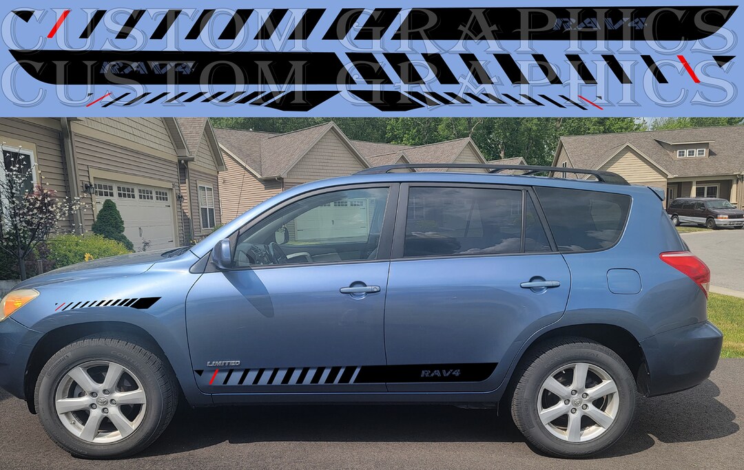 2 Color Sport Sticker Decal Side Door Stripes Compatible With Rav4 3 ...