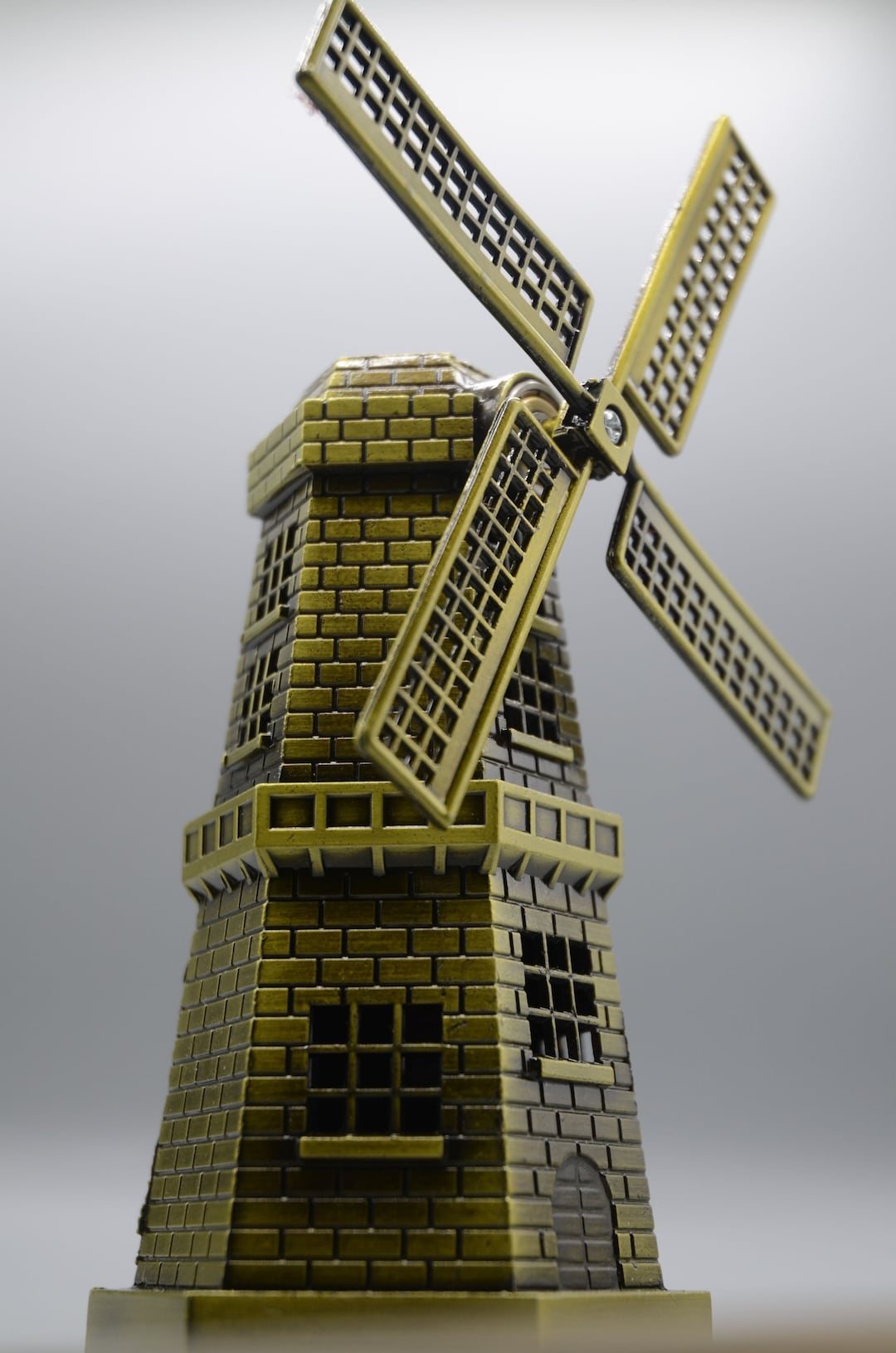 Vintage Dutch Windmill Statue Home Metal Crafts European Architecture ...
