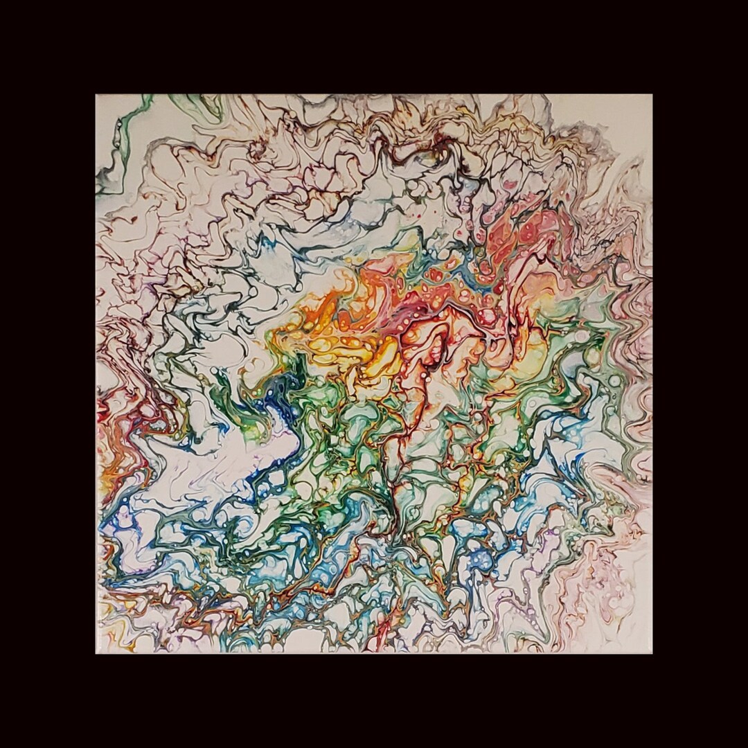 Electric Unicorn Fart - 14 X 14 Original Acrylic Fluid Art. Colorful ...