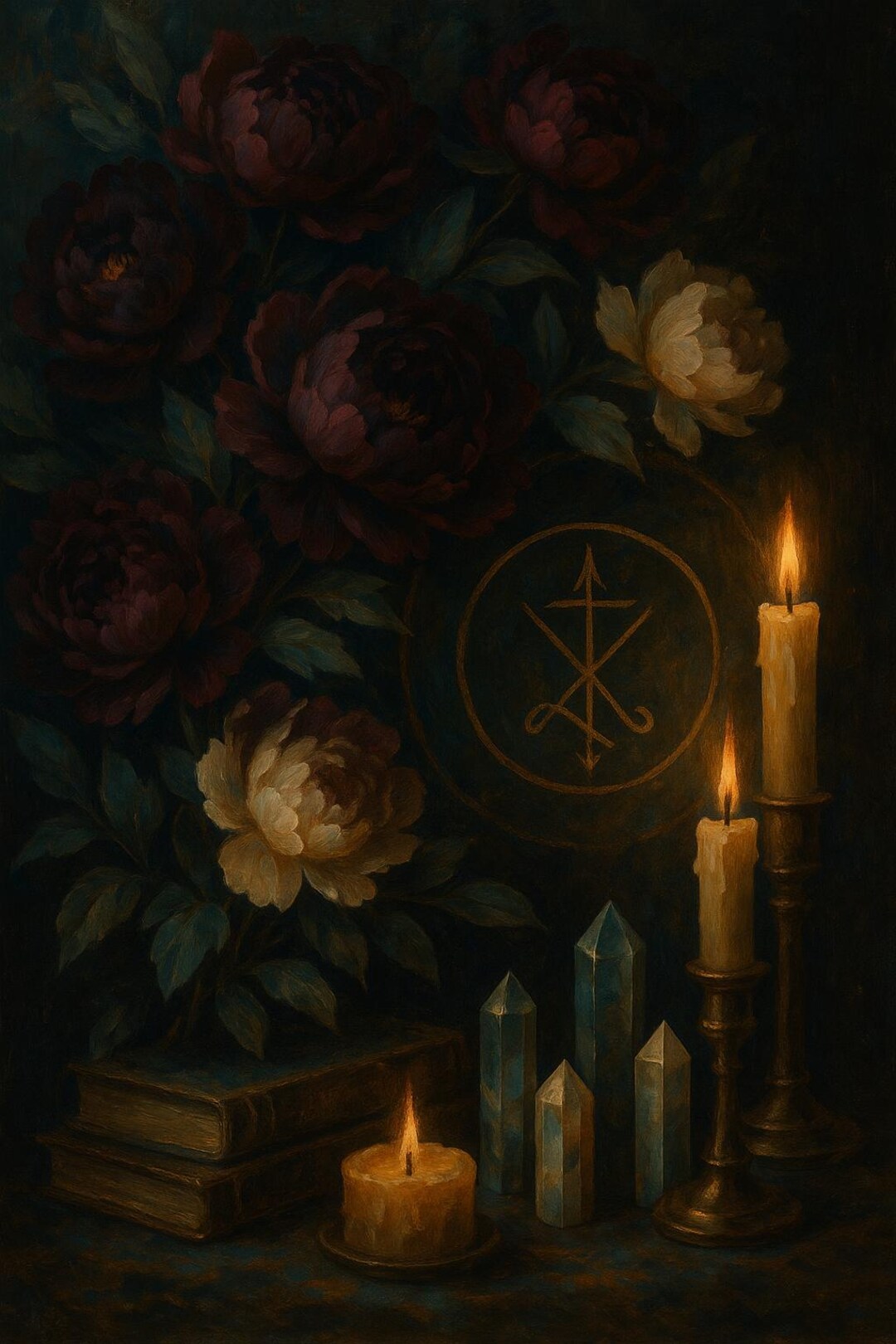 Dark Floral Sigil Art | Hidden Prosperity & Protection Sigil | Mystical ...