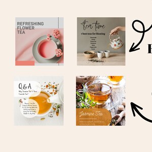 TEA Instagram Posts, Template Bundle, Tea Posts, Canva Templates, Anti ...