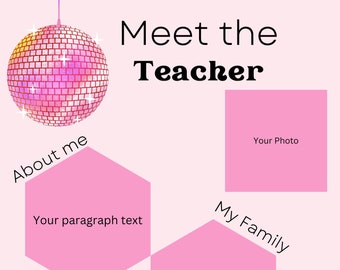 Meet the Teacher Template Groovy - Etsy