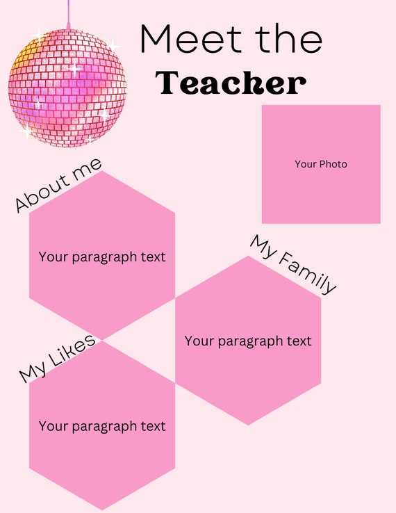 Meet the Teacher Template Disco - Etsy