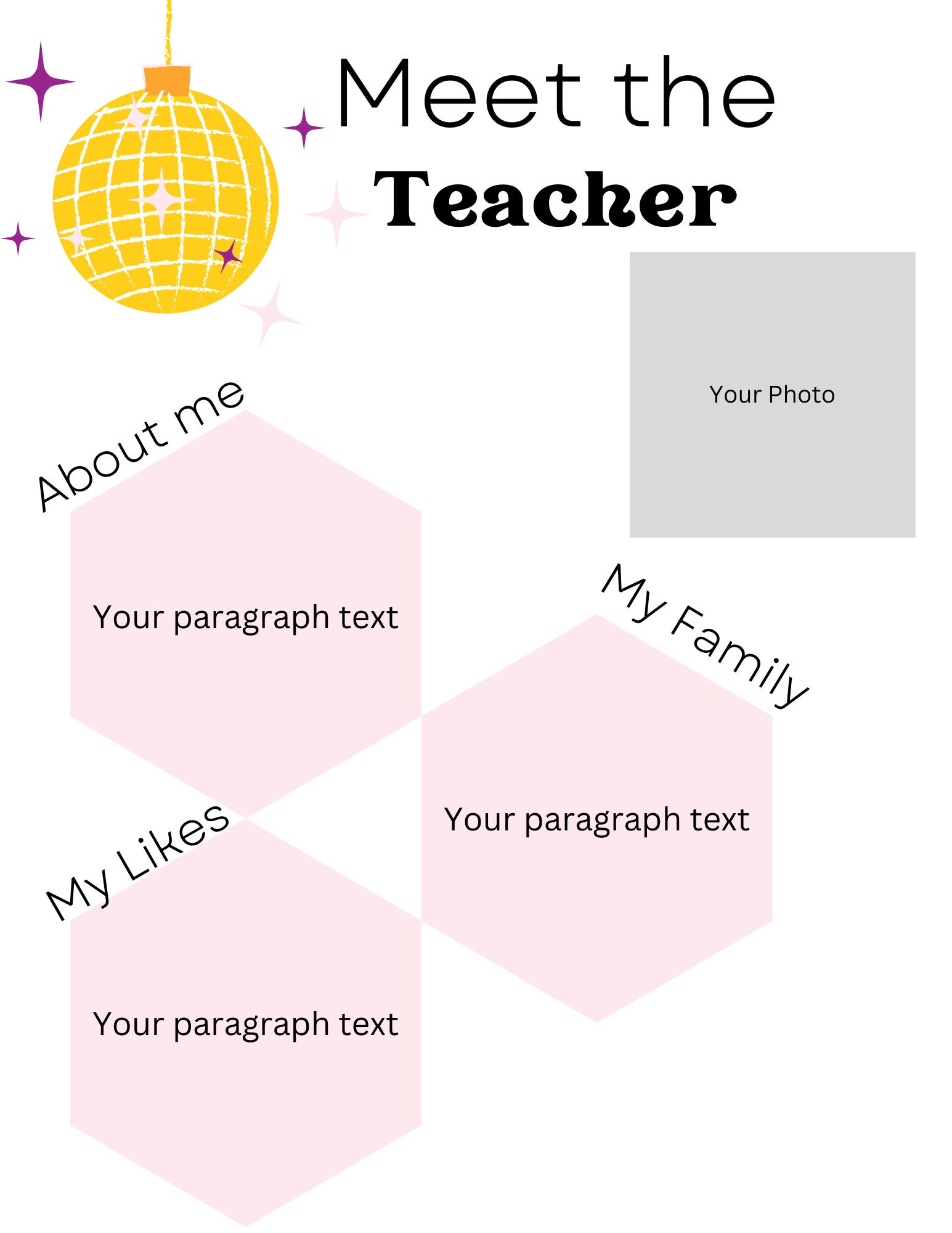Meet the Teacher Template - Disco - Etsy