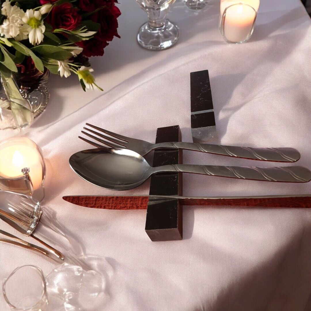 Dark Marble Cutlery Set, Chopsticks Set, Marble Cutlery Set, Marble ...