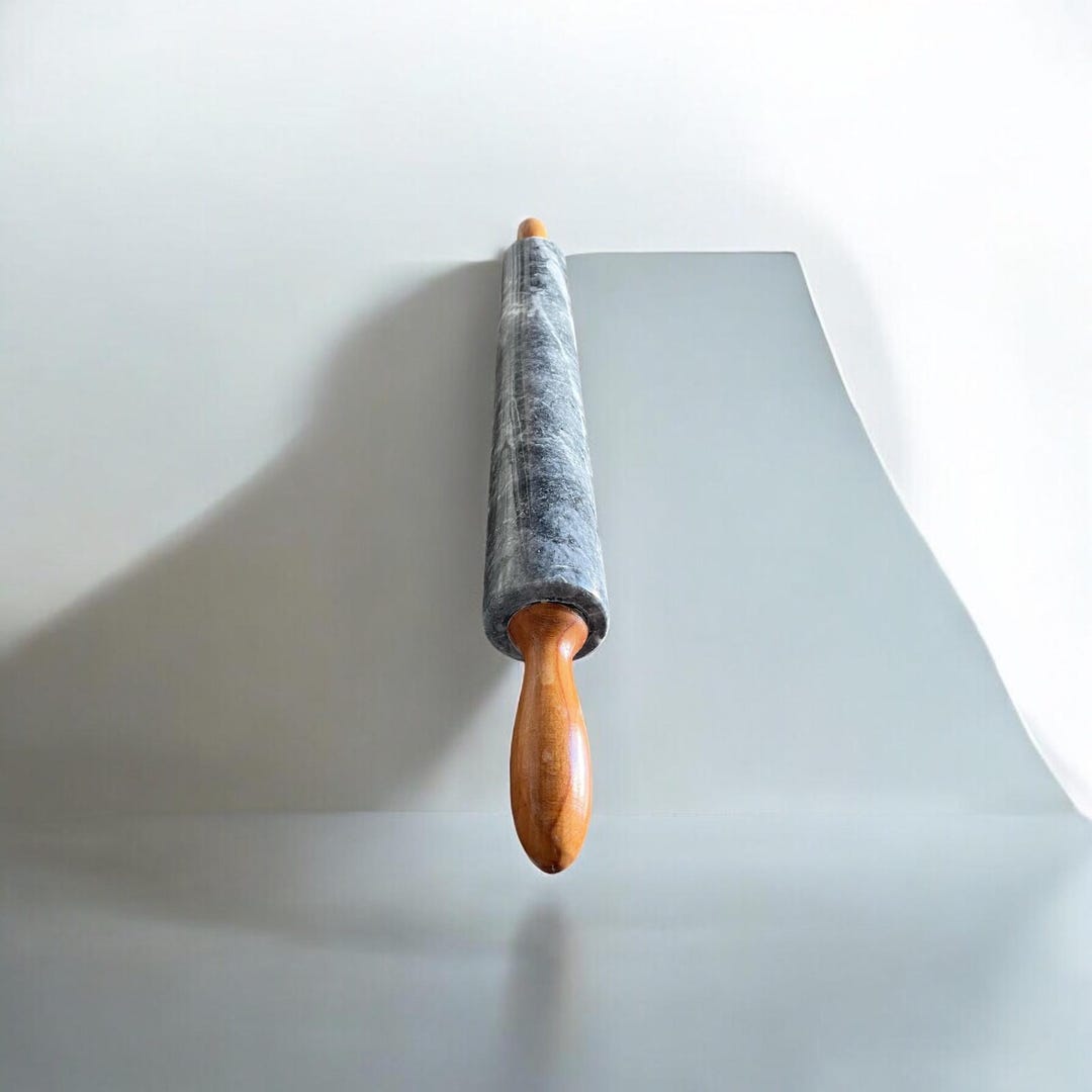 Marble Rolling Pin With Wooden Stand Hand Carved Rolling Pin Kitchen ...
