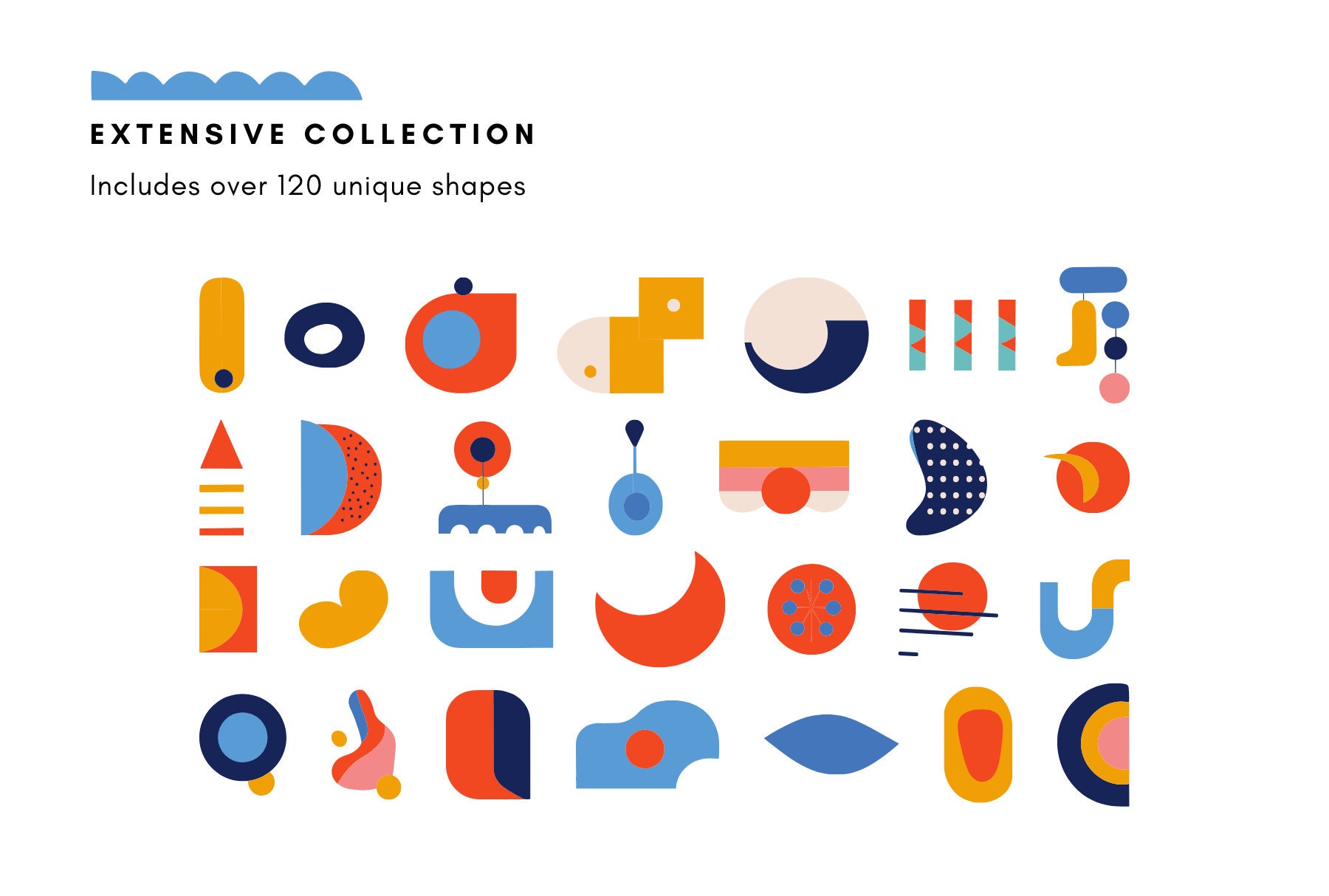 Oddball Vector Shapes Pack 120 Unique Artful Elements & Patterns for ...