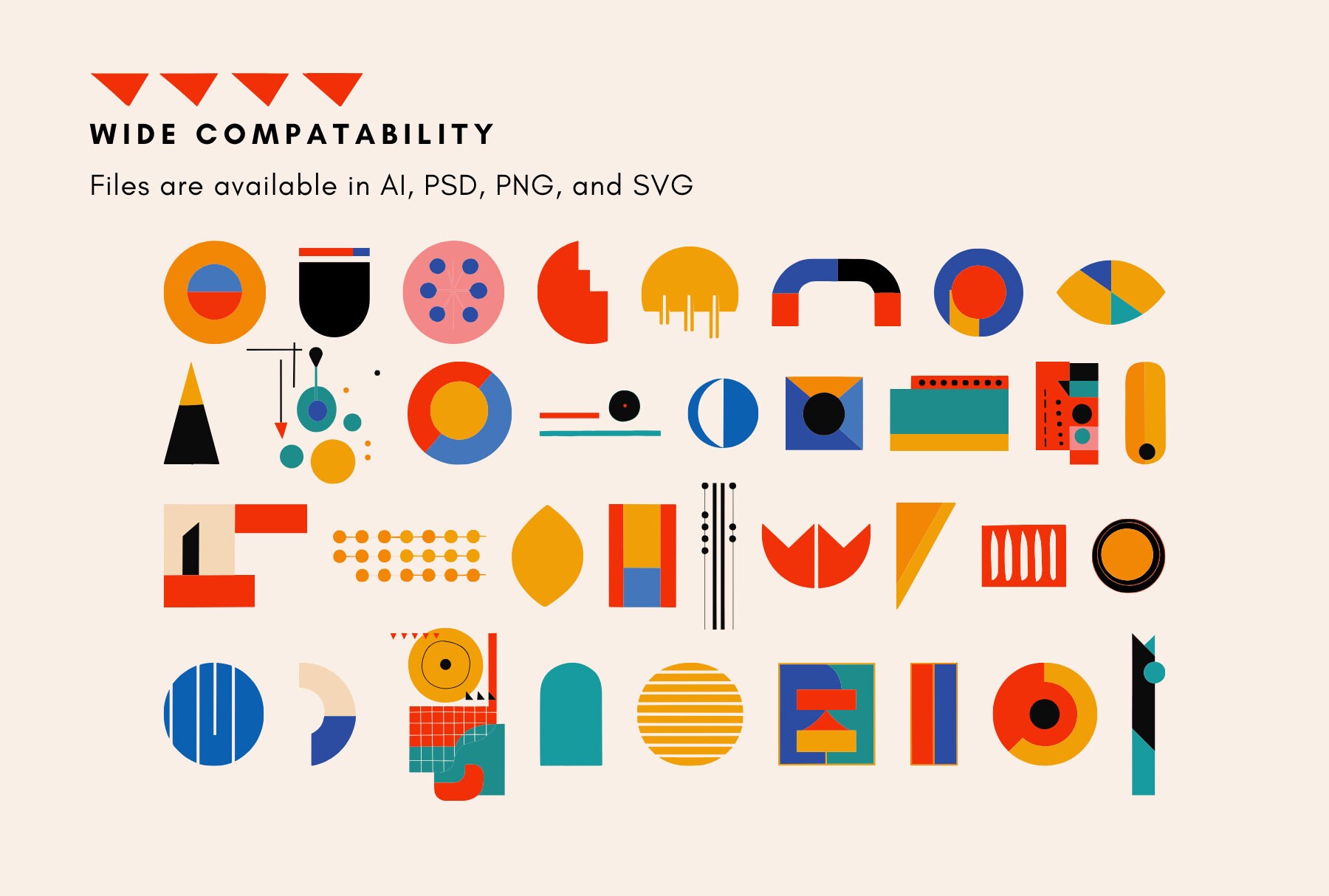 Retrophile Vector Shapes Pack 150 Vintage Design Elements for Retro ...