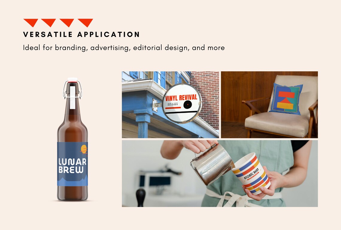 Retrophile Vector Shapes Pack 150 Vintage Design Elements for Retro ...