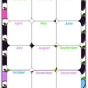 Apple Teacher School Planner Calendar - Etsy