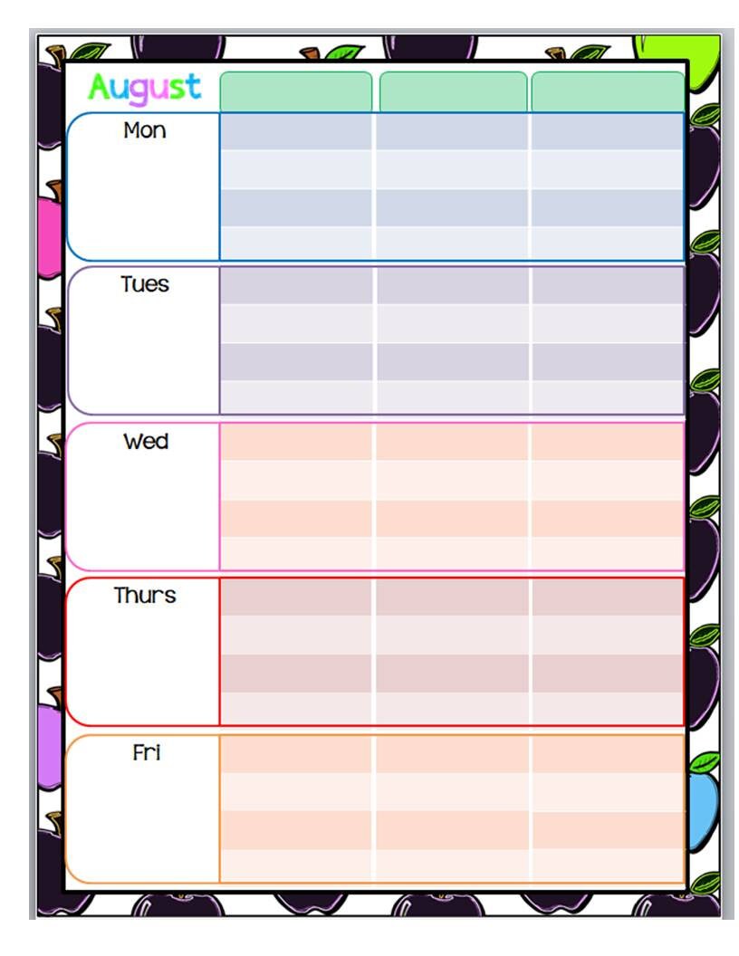 Apple Teacher School Planner Calendar - Etsy