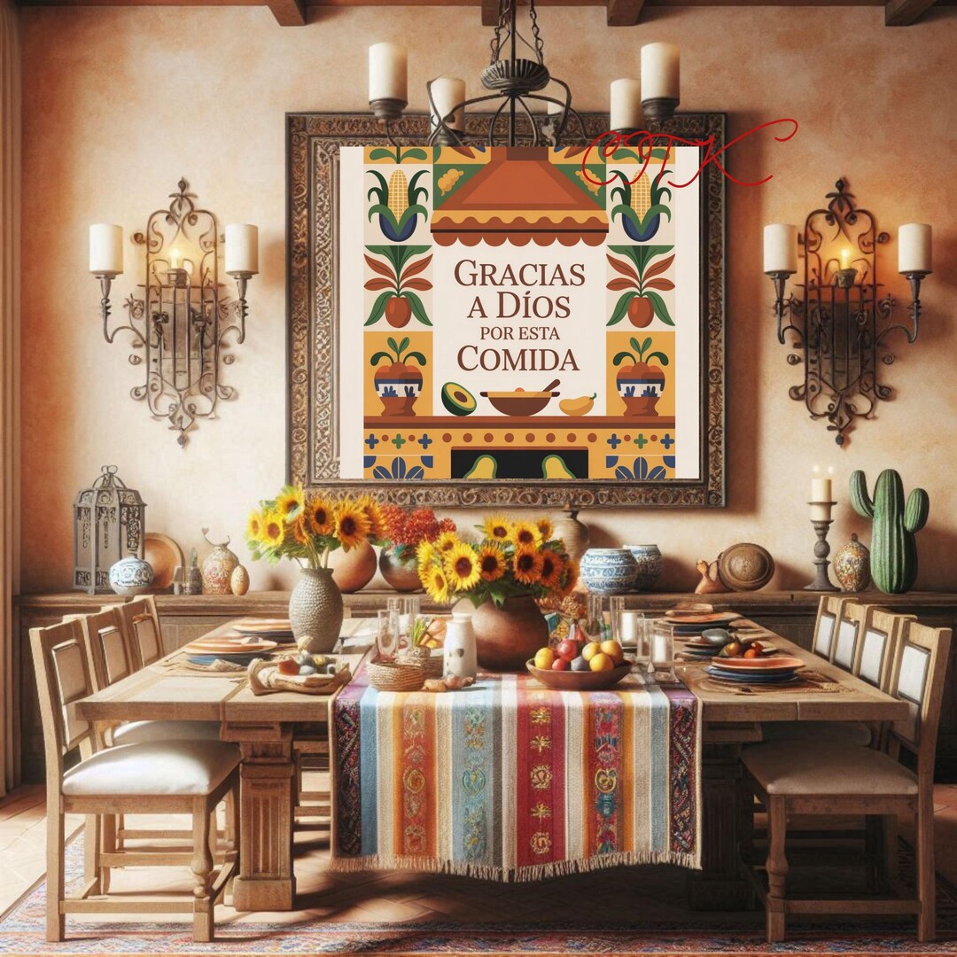 Mexican Kitchen Art Print: Spanglish Blessing for Cocina (digital ...