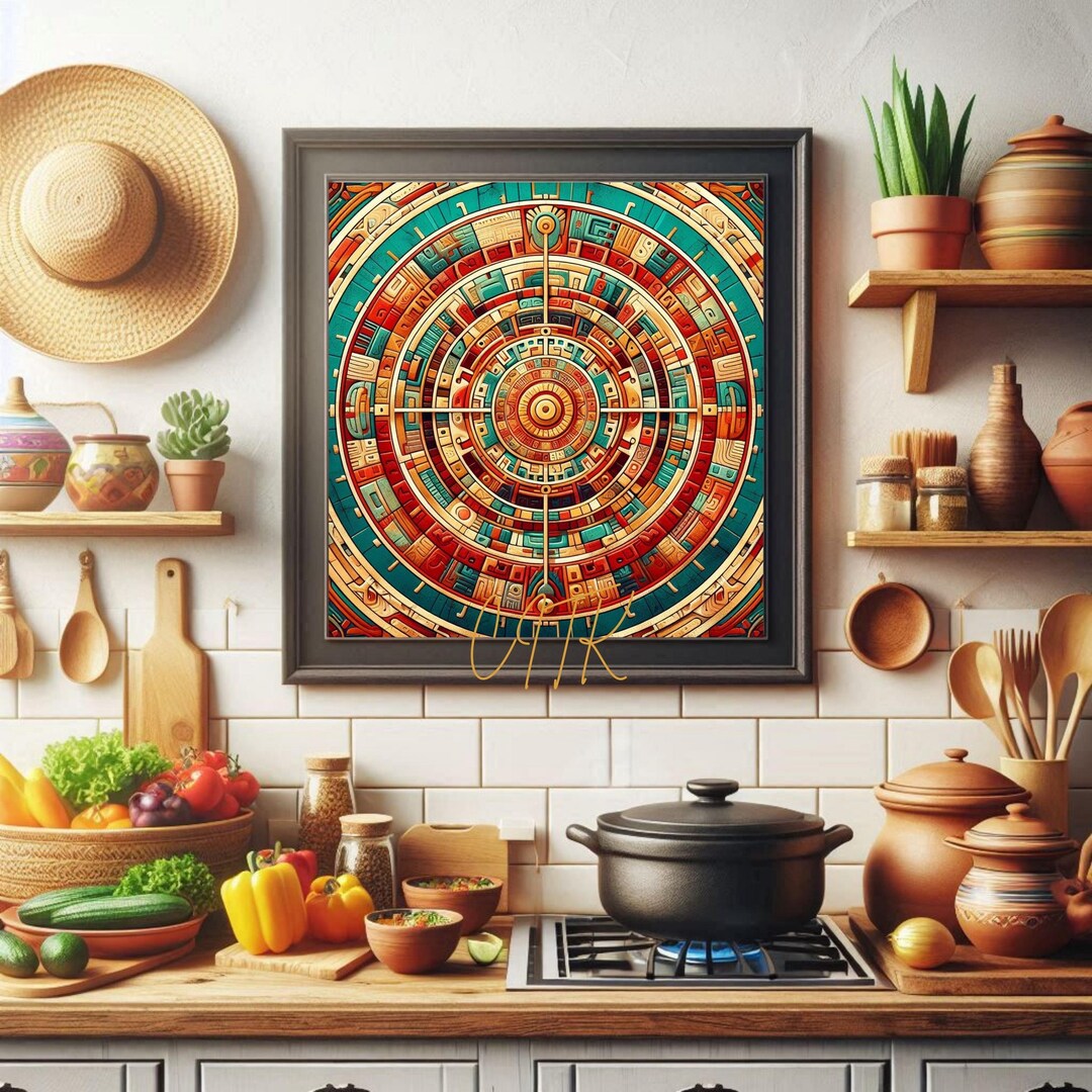 Aztec Sunstone Wall Art Printable | Mexican Heritage Digital Download ...