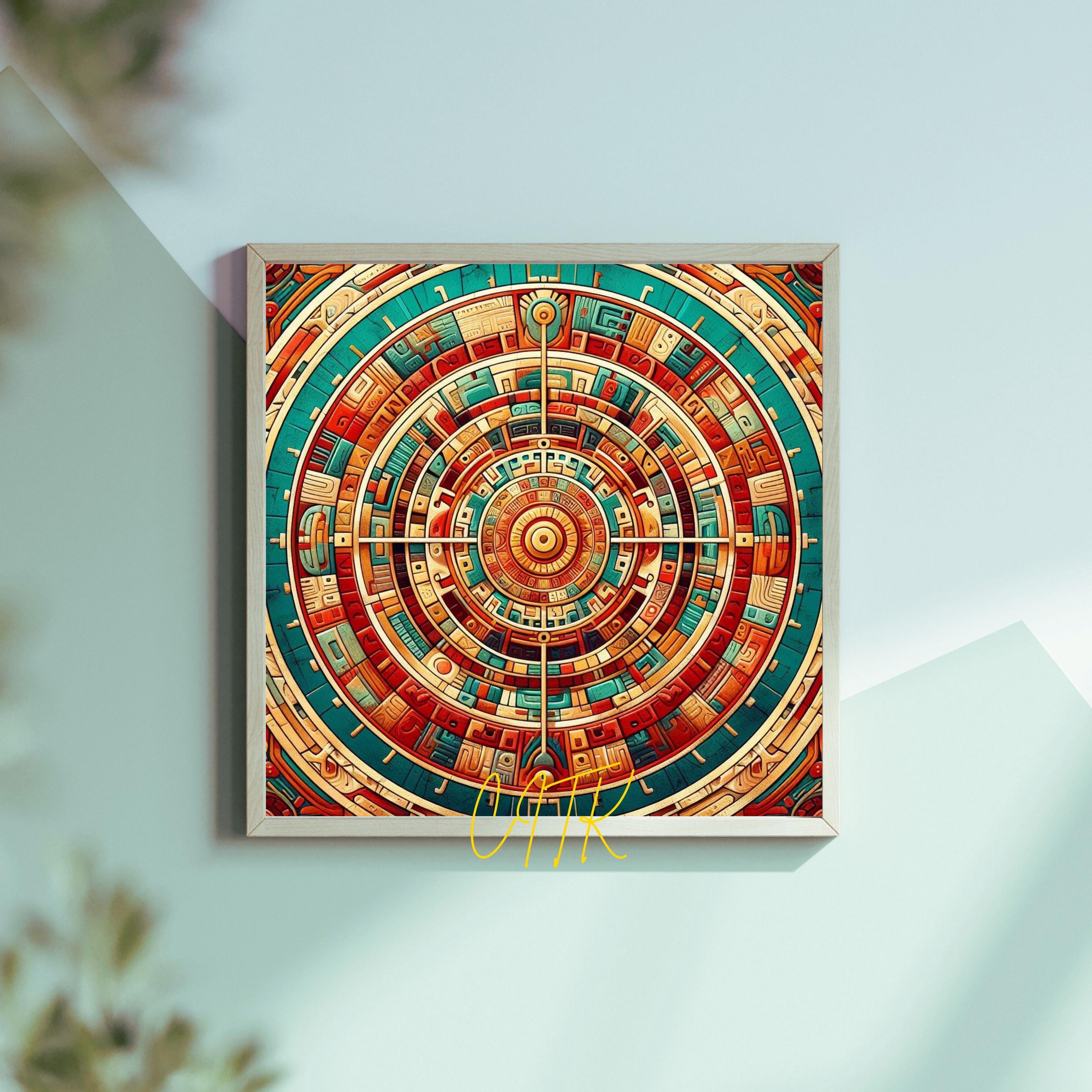Aztec Sunstone Wall Art Printable | Mexican Heritage Digital Download ...