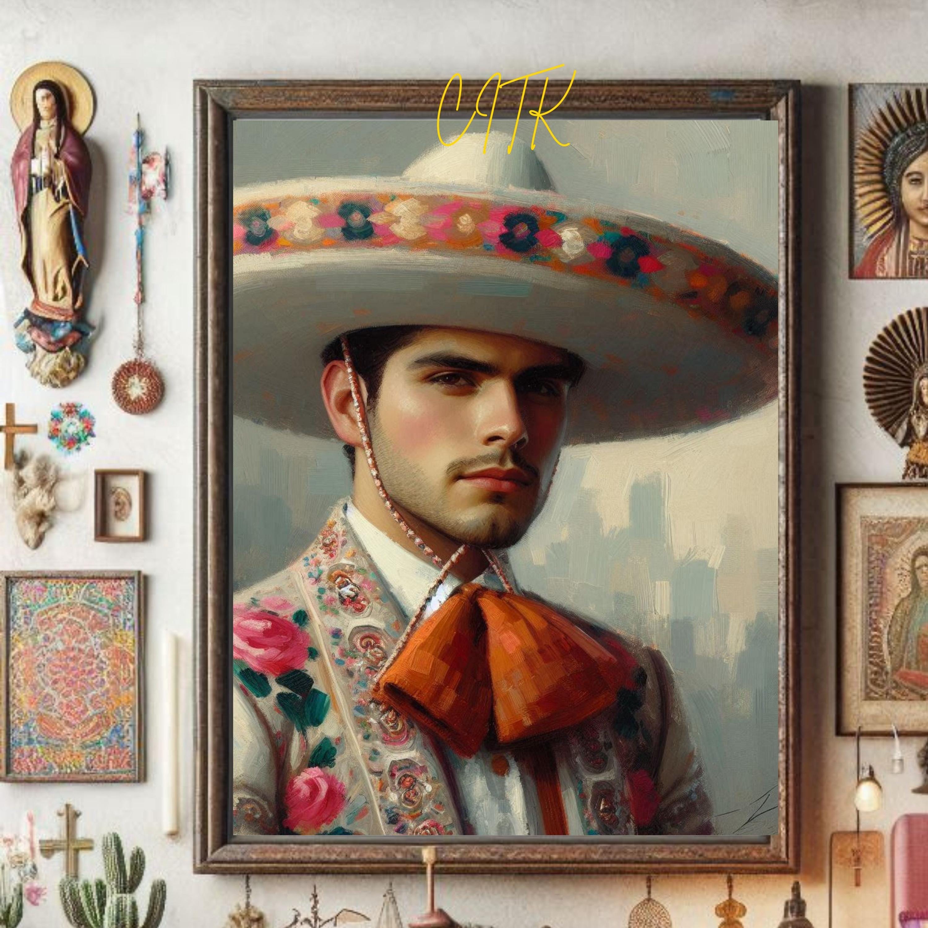 Mexican Charro Portrait Wall Art Printable | Vaquero Ranchero Decor ...