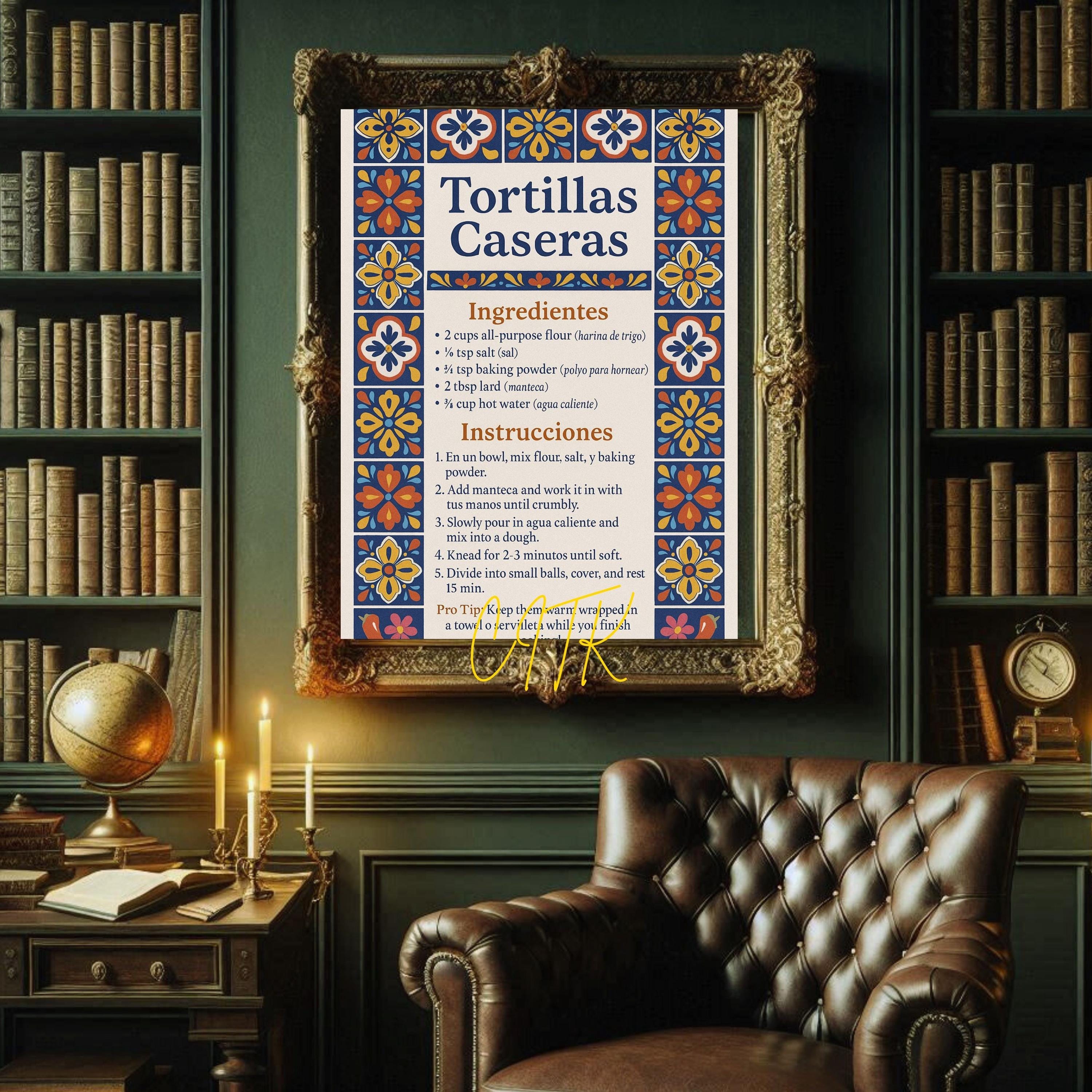 Tortillas Caseras Printable | Mexican Recipe Wall Art | Spanglish ...