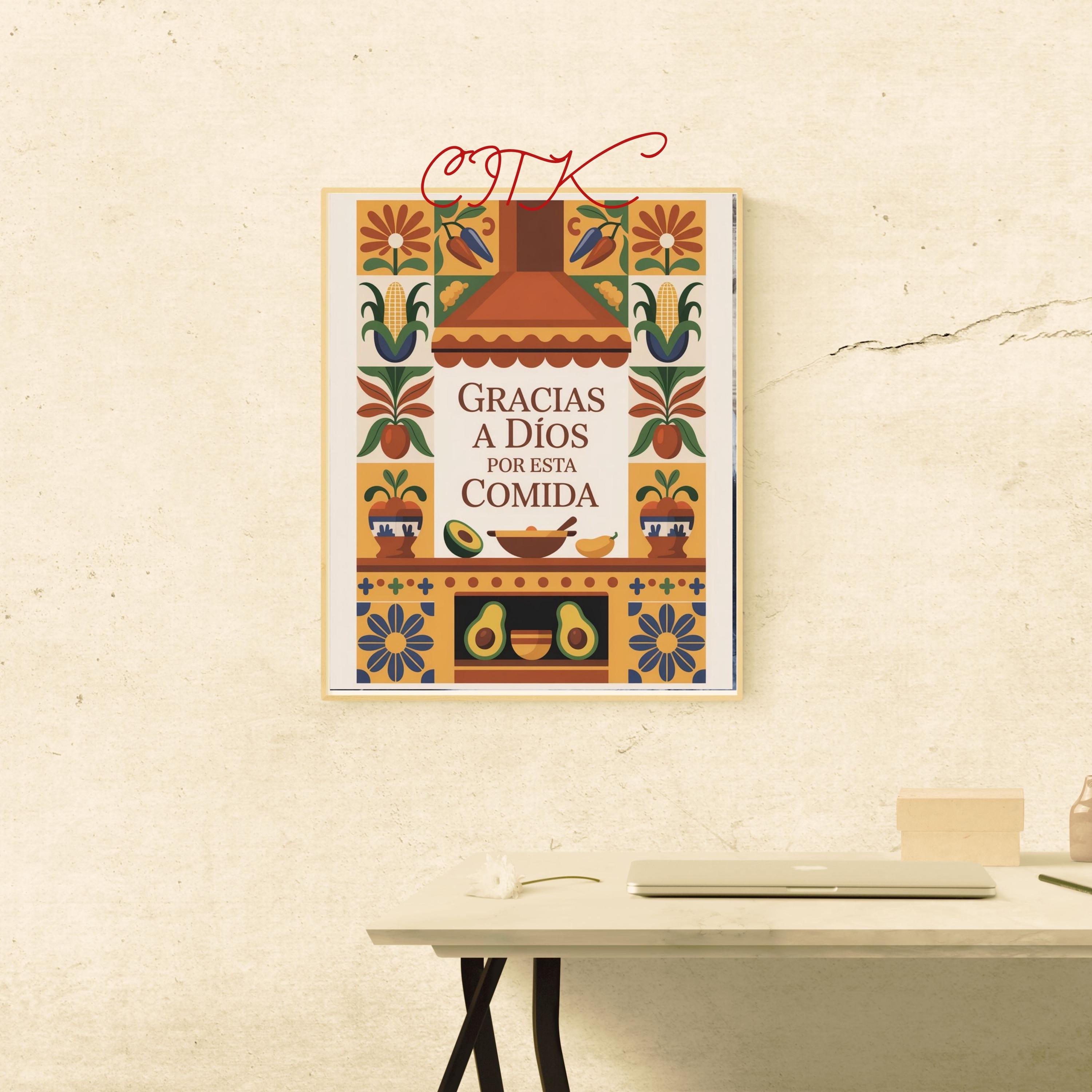 Dios Bendiga Esta Cocina Wall Art | Spanish Kitchen Blessing Print ...