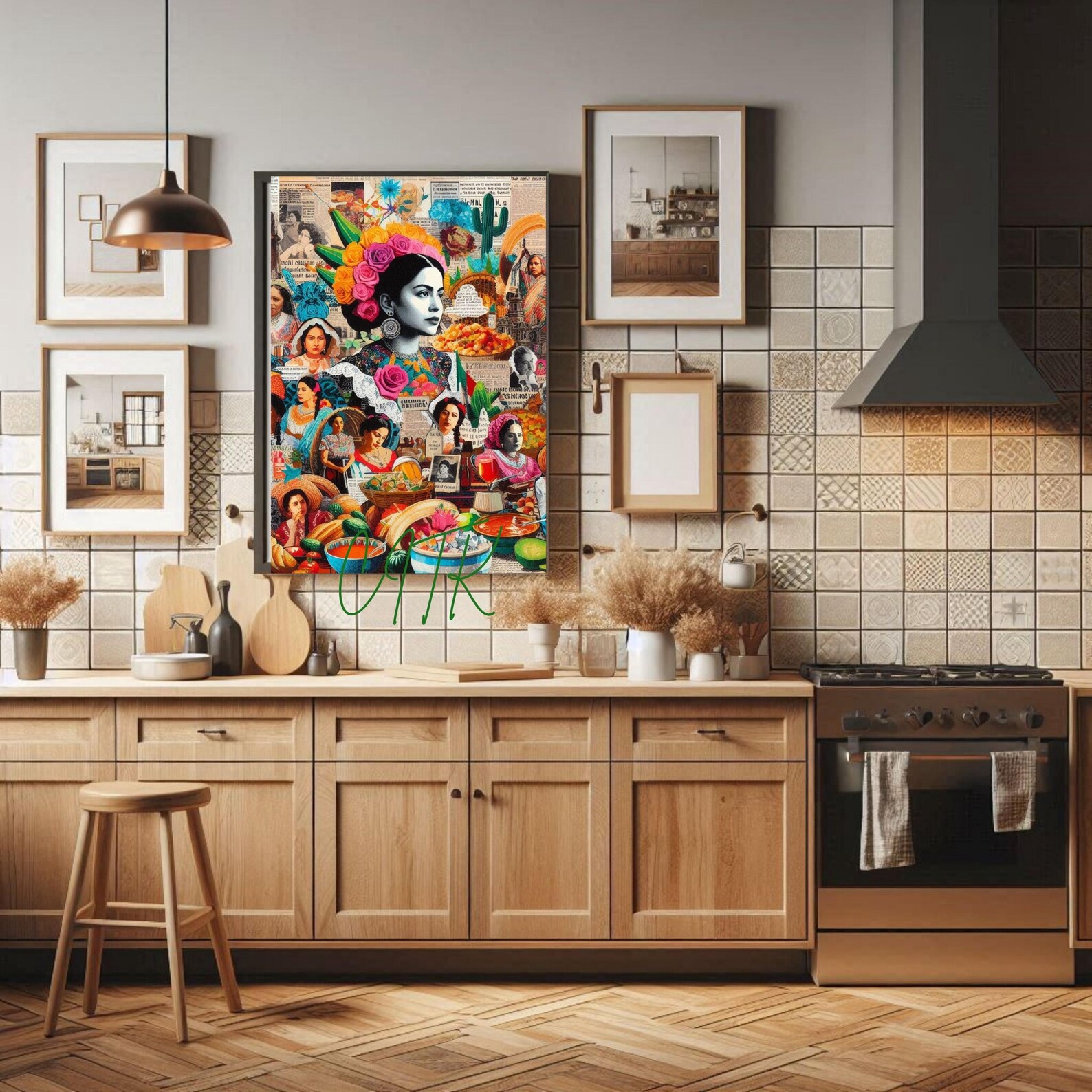 Latina Kitchen Collage Art Print | Mexican Cultural Wall Decor ...