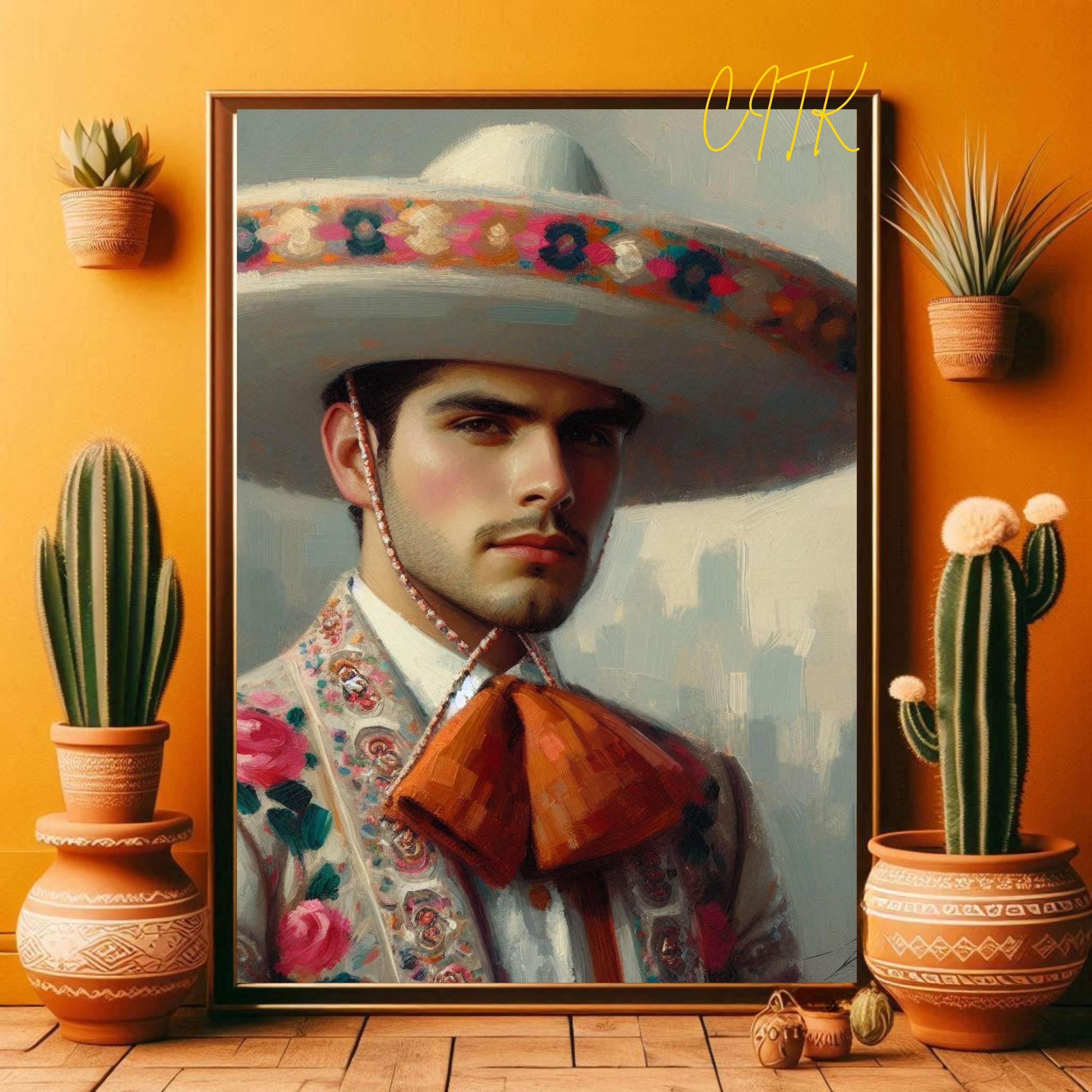 Mexican Charro Portrait Wall Art | Traditional Cowboy Digital Print ...