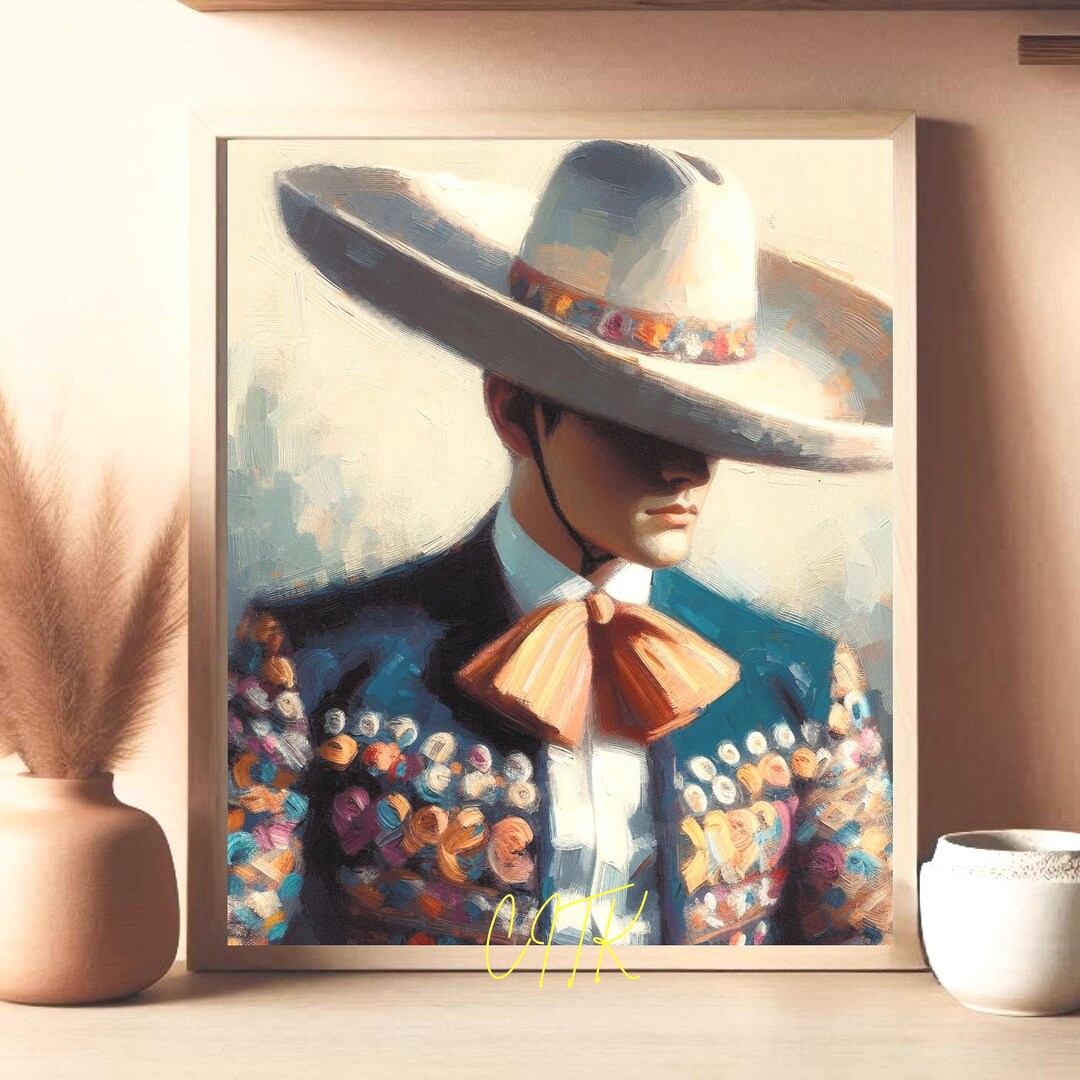 Mexican Charro Wall Art Printable | Vaquero Cowboy Portrait ...