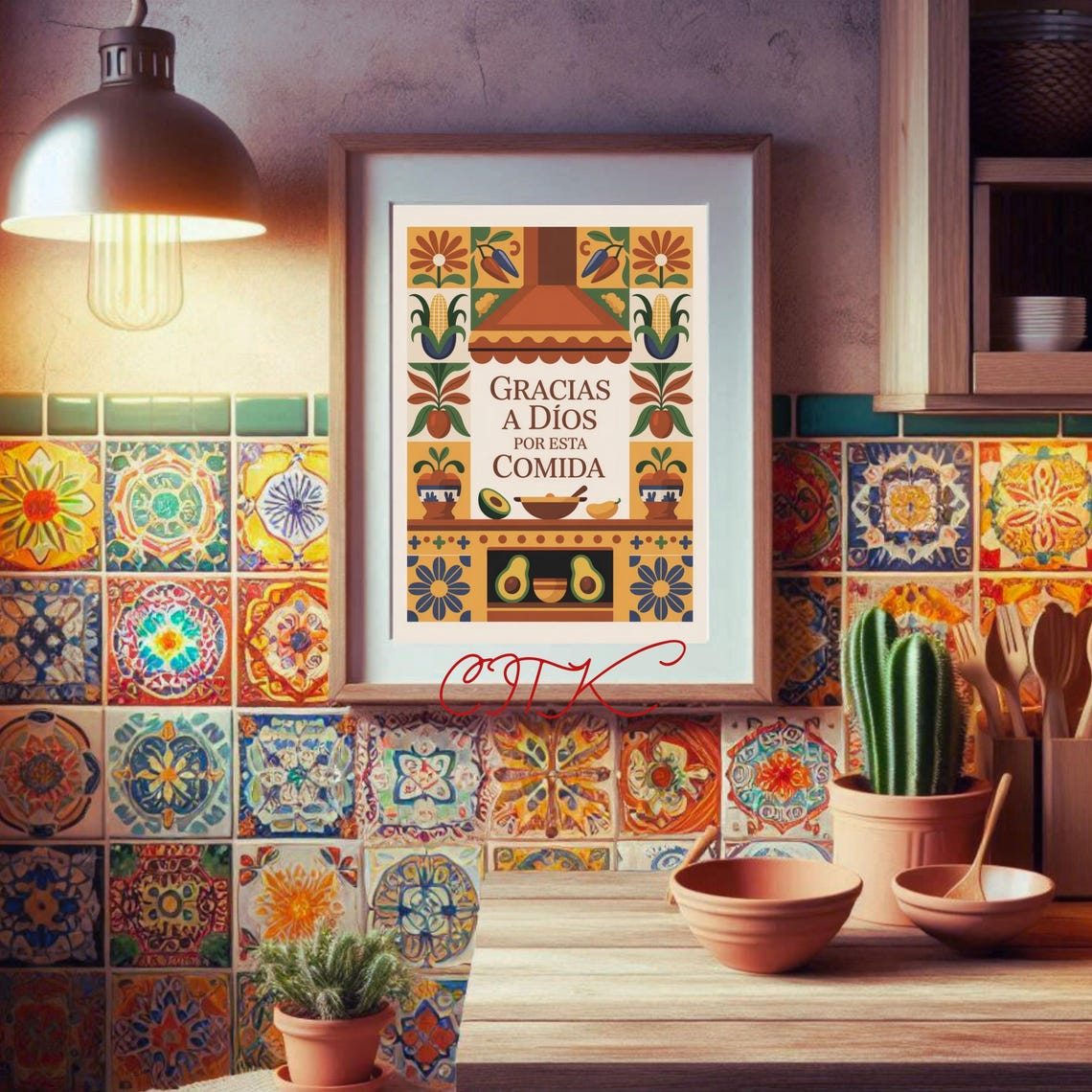 Mexican Kitchen Art Print: Spanglish Blessing for Cocina (digital ...