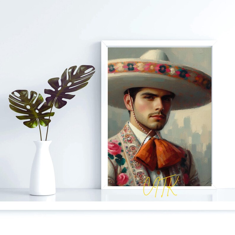 Mexican Charro Portrait Wall Art Printable | Vaquero Ranchero Decor ...